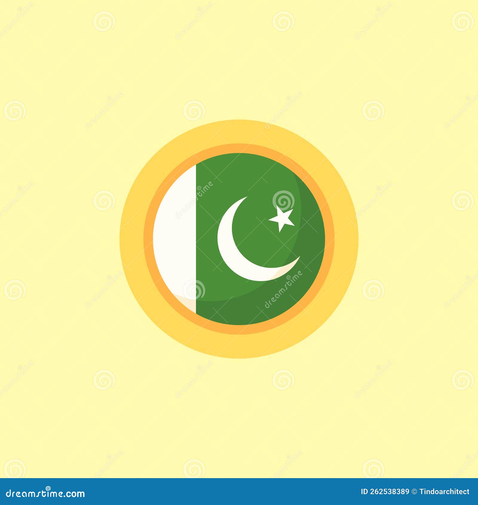 Pakistan - Circular Flag stock vector. Illustration of frame - 262538389