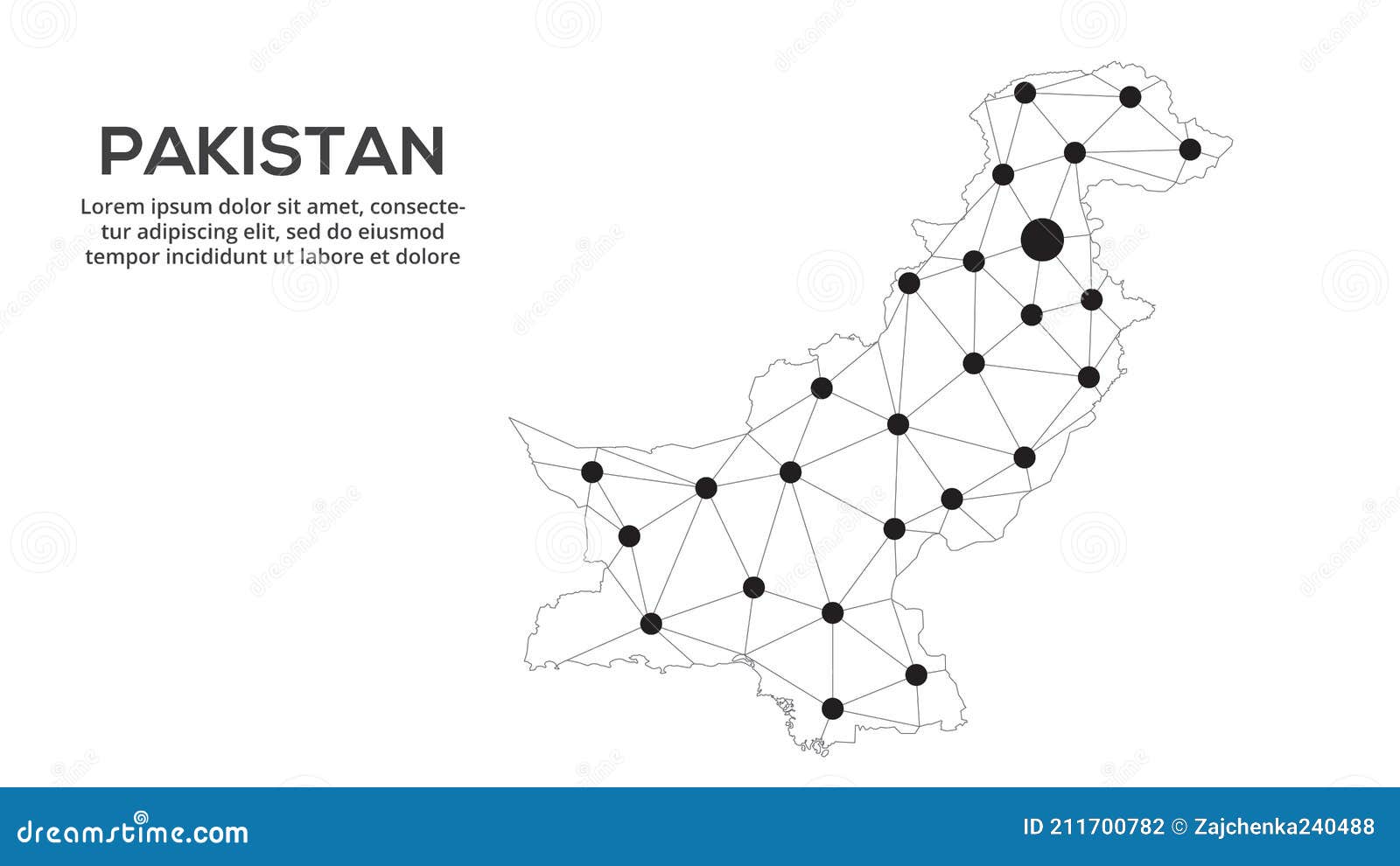 Pakistan Communication Network Map. Vector Image of a Low Poly Global ...