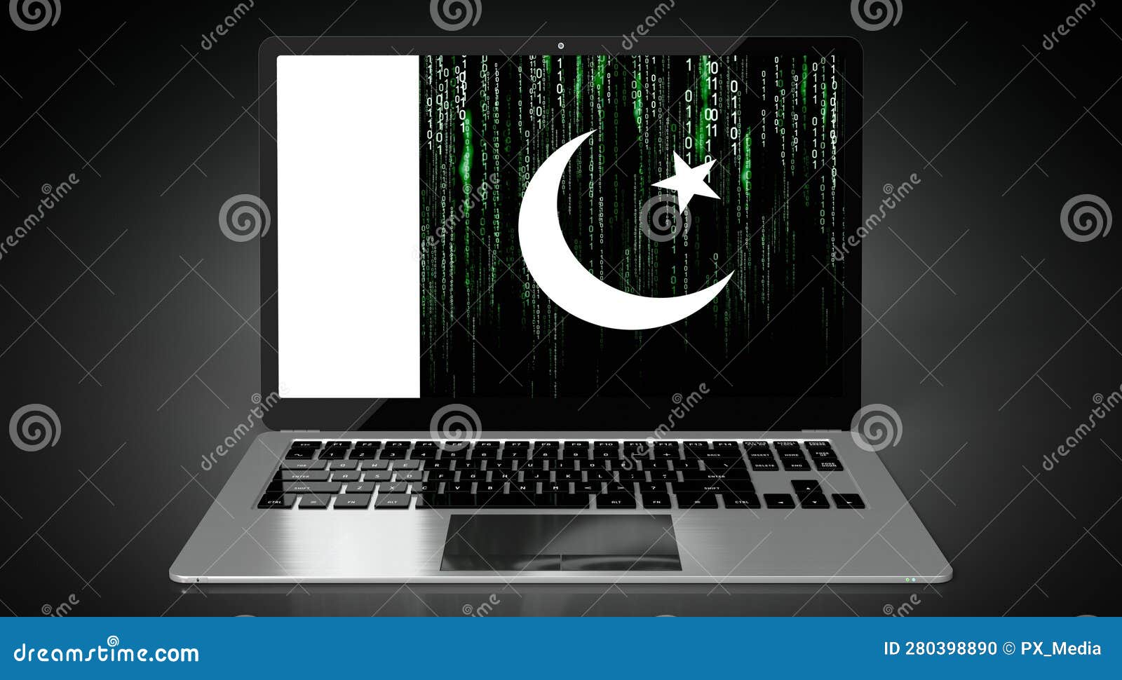 Pakistan - Country Flag and Binary Code on Laptop Screen Stock ...