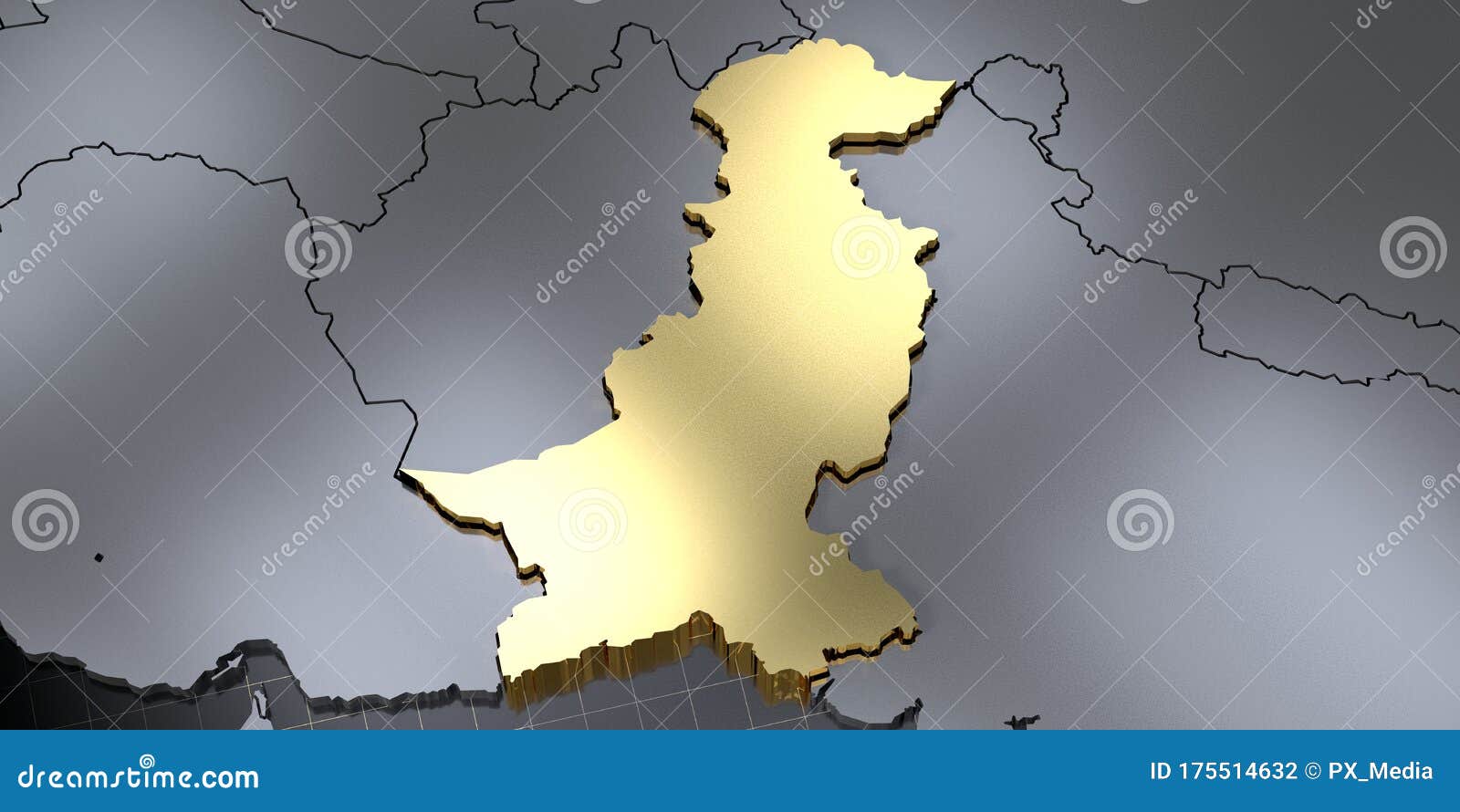 Pakistan - Country Shape - 3D Illustration Stock Illustration ...