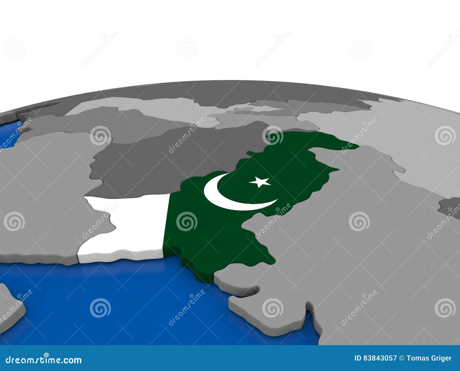Pakistan on 3D globe stock illustration. Illustration of pakistani ...
