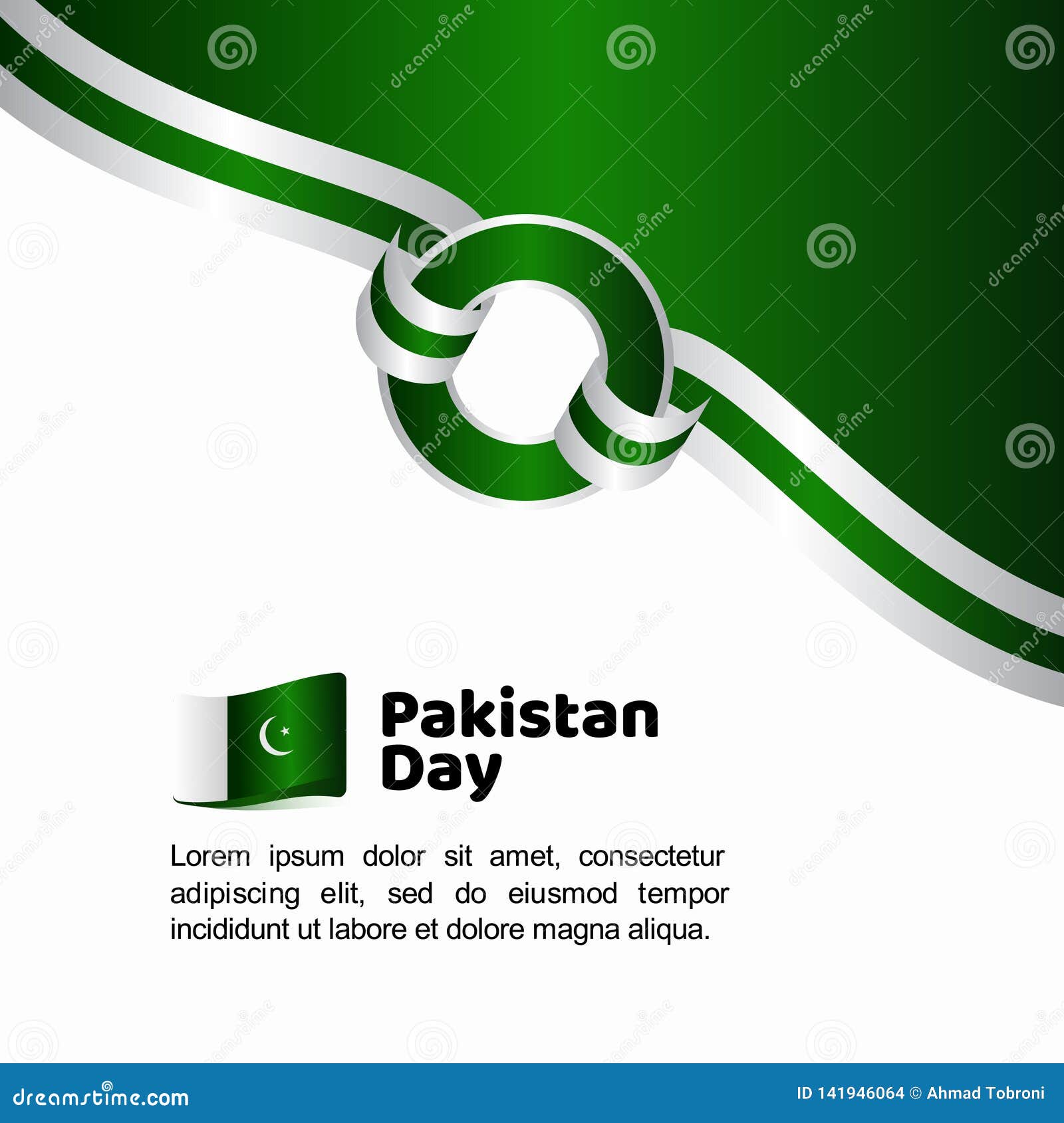 Pakistan Day Flag Vector Template Design Illustration Stock Vector ...
