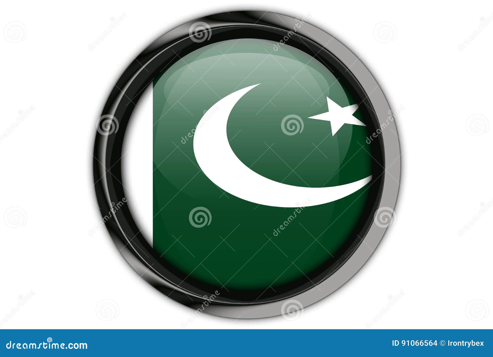 Pakistan Flag in the Button Pin Isolated on White Background Stock ...