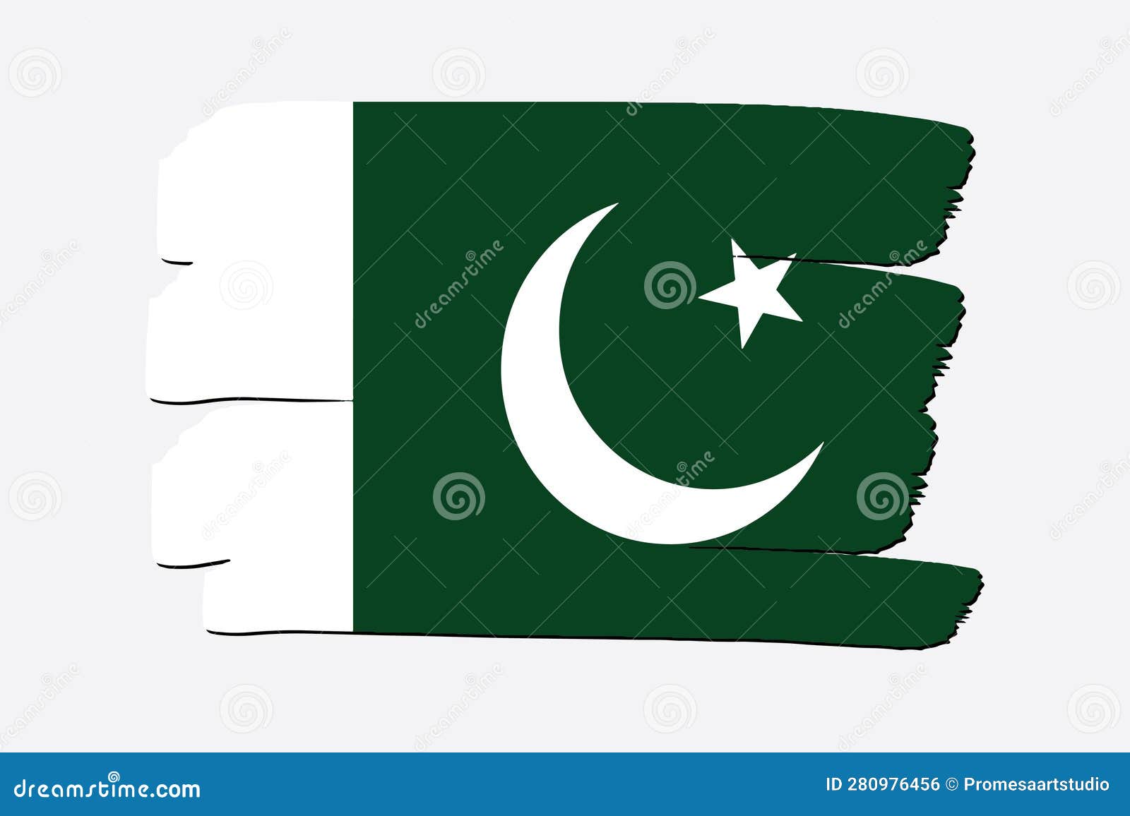 Pakistan Flag with Colored Hand Drawn Lines in Vector Format Stock ...