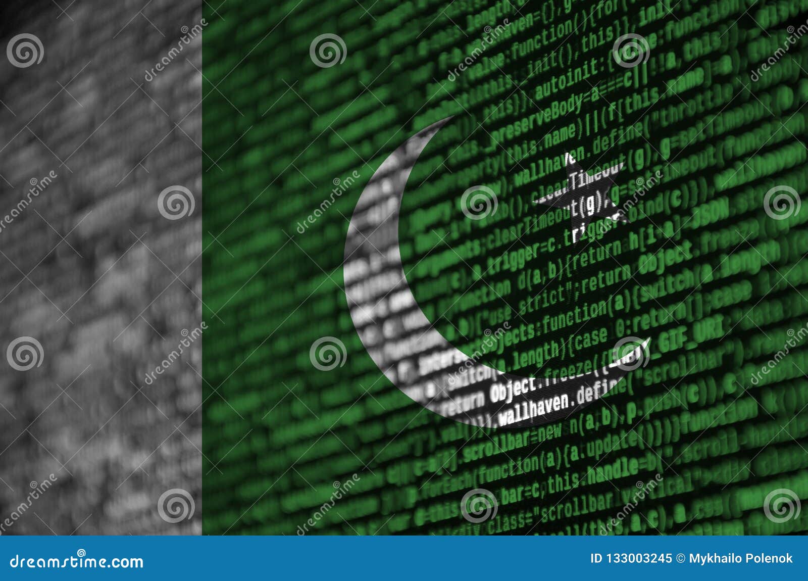 Pakistan Flag is Depicted on the Screen with the Program Code. the ...