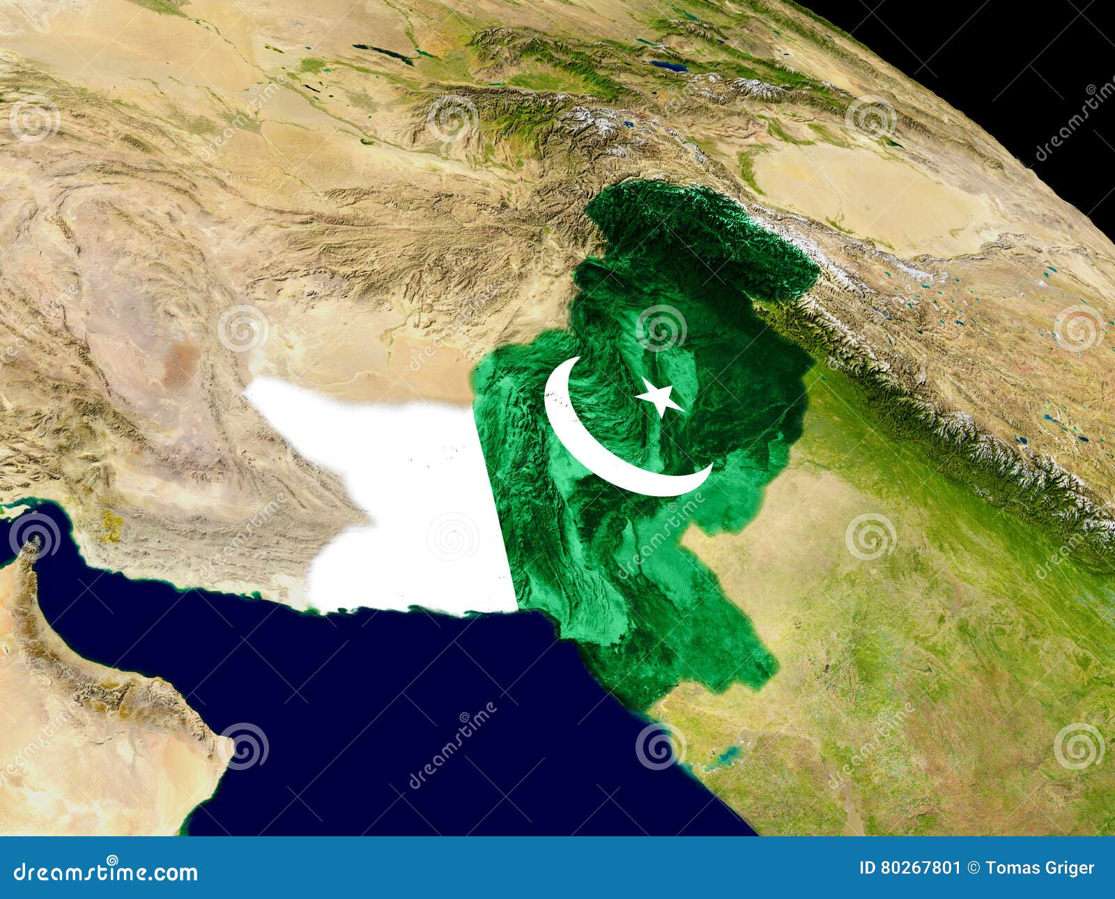 Pakistan with Flag on Earth Stock Illustration - Illustration of globe ...