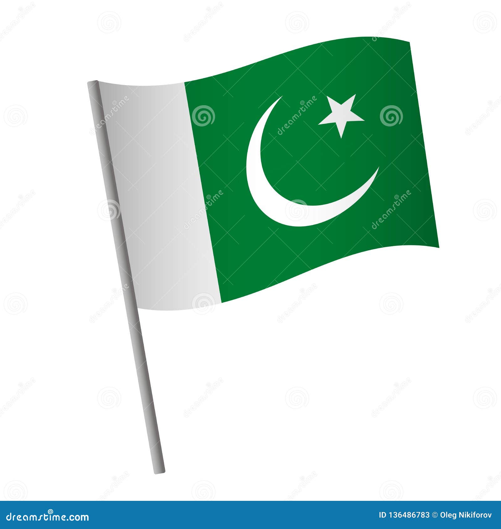 Pakistan flag icon stock illustration. Illustration of pole - 136486783