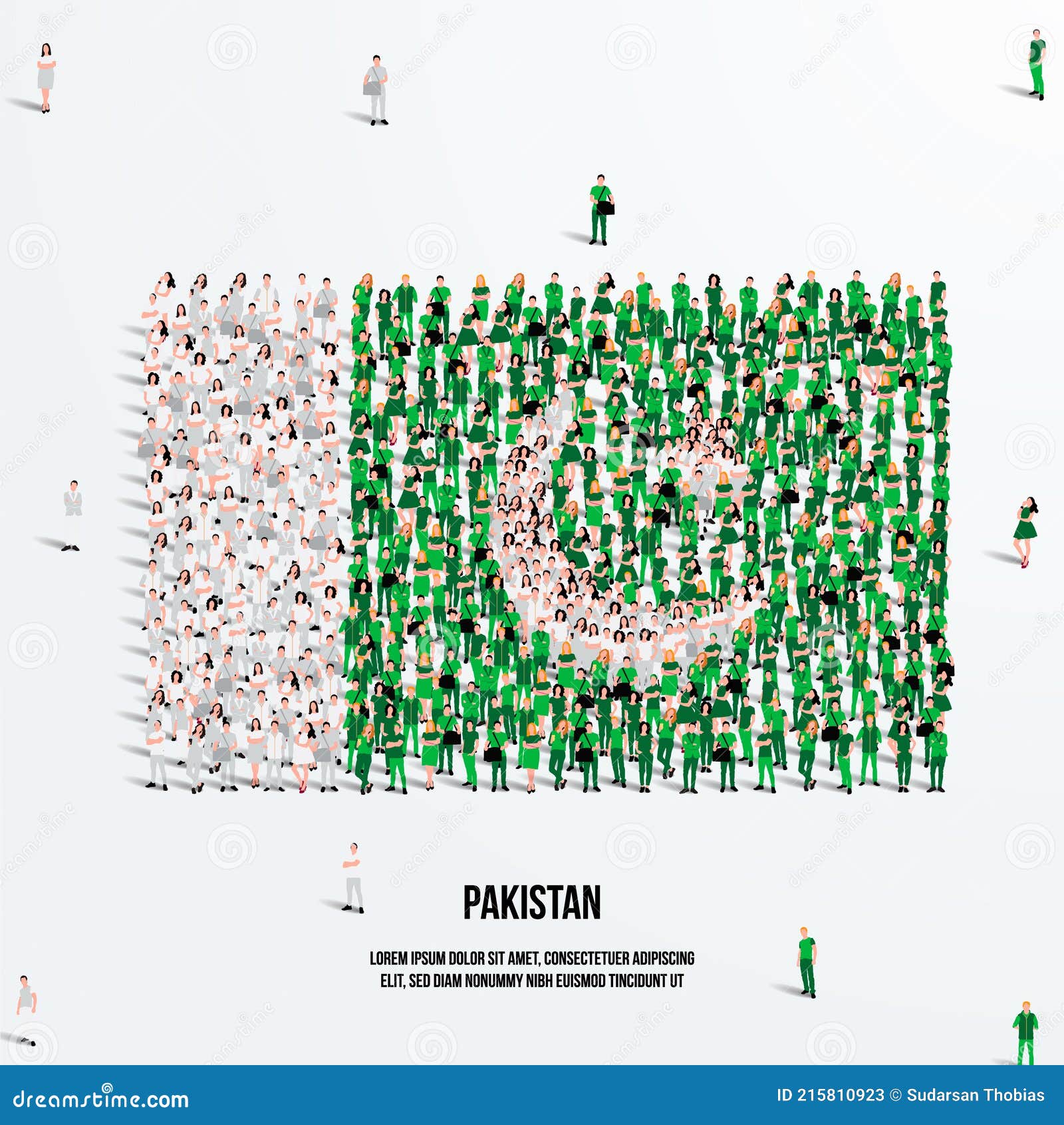 Pakistan Flag. a Large Group of People Form To Create the Shape of the ...