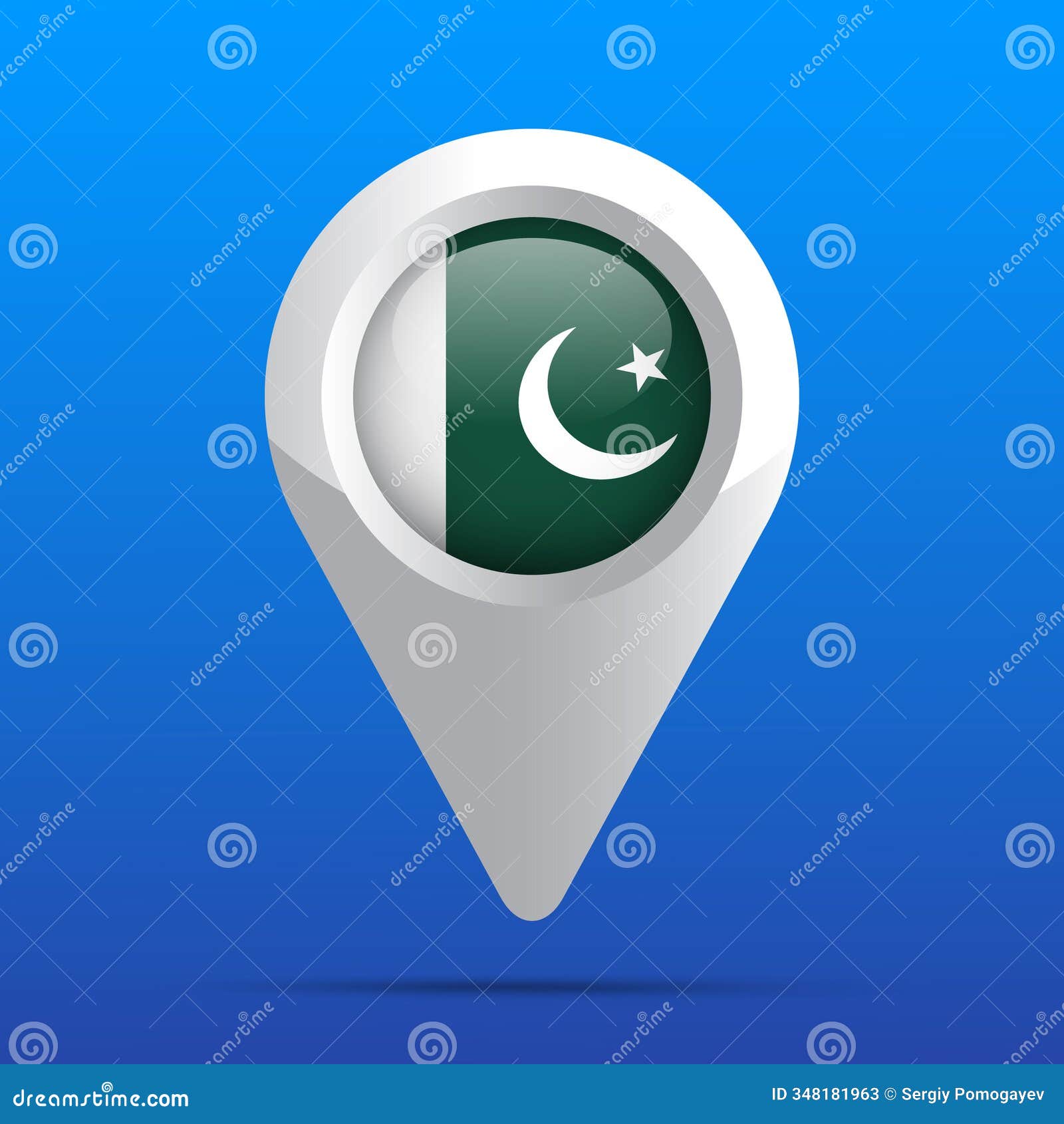 Pakistan Flag Map Icon. Glossy Icon Stock Illustration - Illustration ...