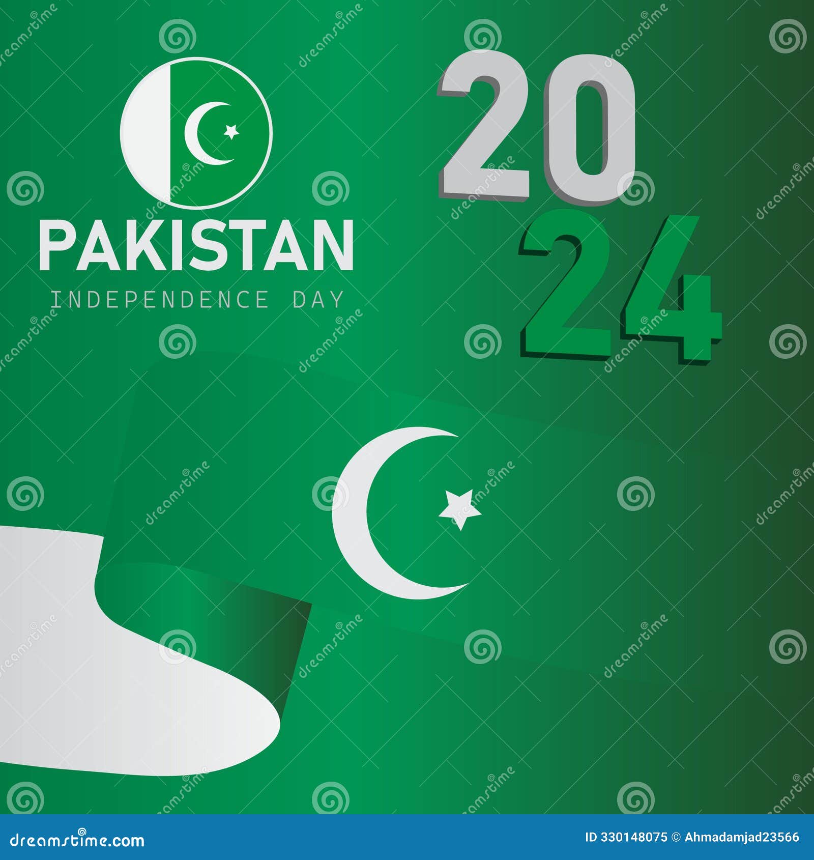 Pakistan Happy Independence Day 2024 Vector Design Illustration Stock ...