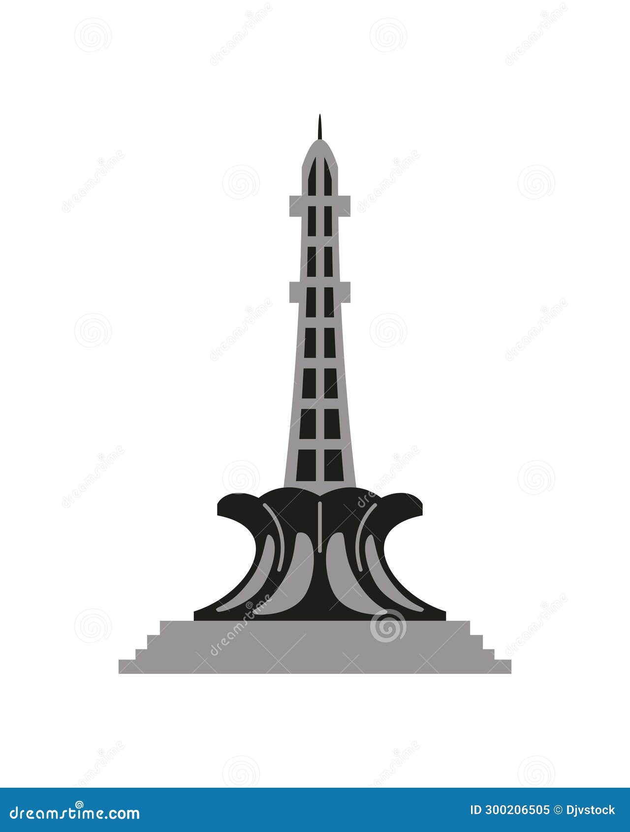 Pakistan Landmark Minar E Pakistan Stock Illustration - Illustration of ...