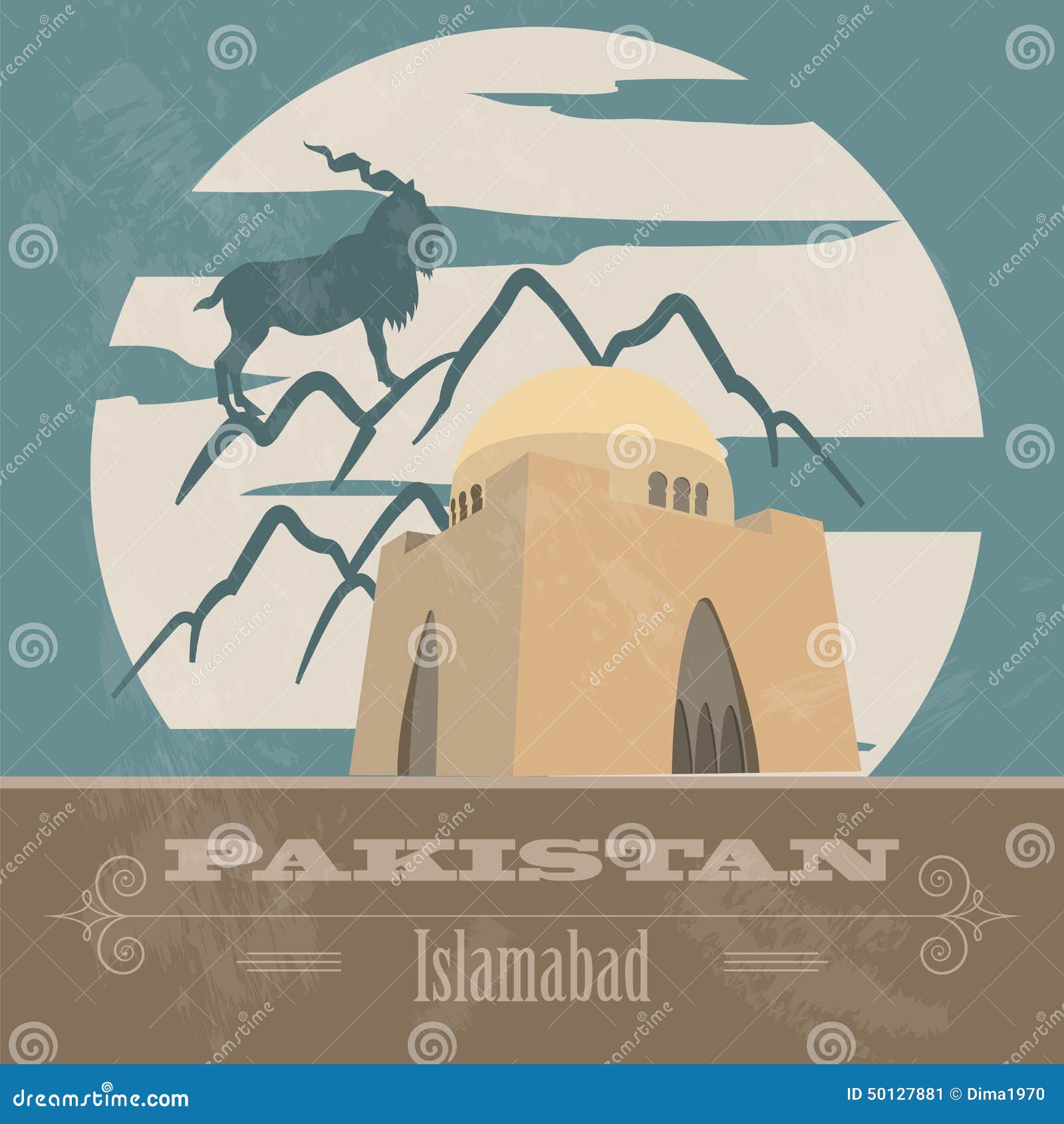 Pakistan Landmarks. Retro Styled Image Stock Vector - Illustration of ...