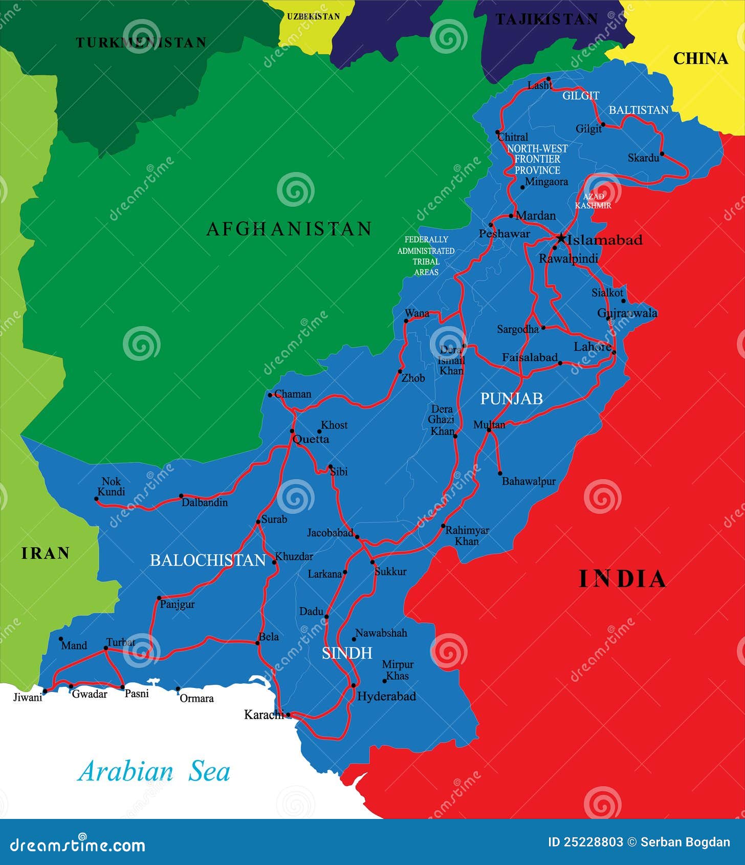 Pakistan Map Cartoon Vector | CartoonDealer.com #25228803