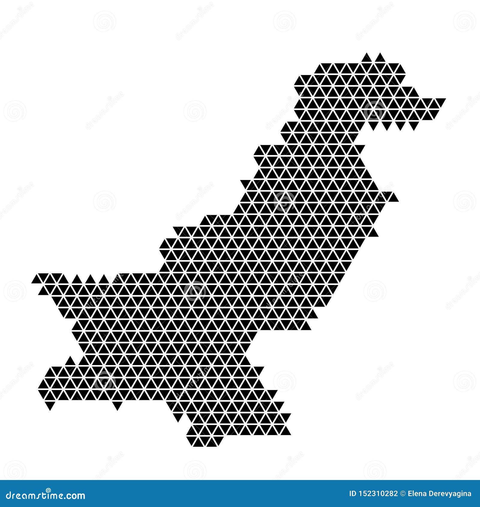 Pakistan Map Abstract Schematic from Black Triangles Repeating Pattern ...