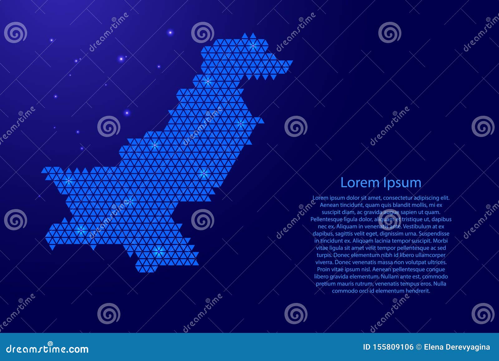 Pakistan Map Abstract Schematic from Blue Triangles Repeating Pattern ...