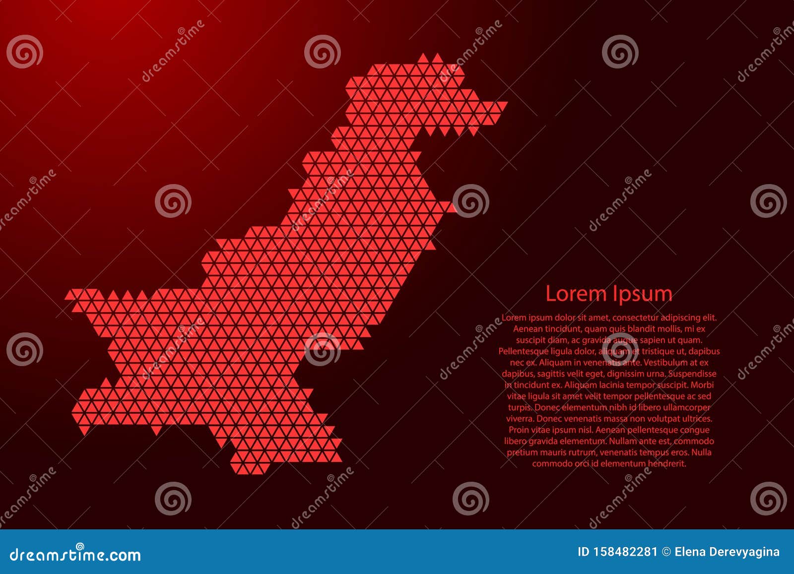Pakistan Map Abstract Schematic from Red Triangles Repeating Pattern ...