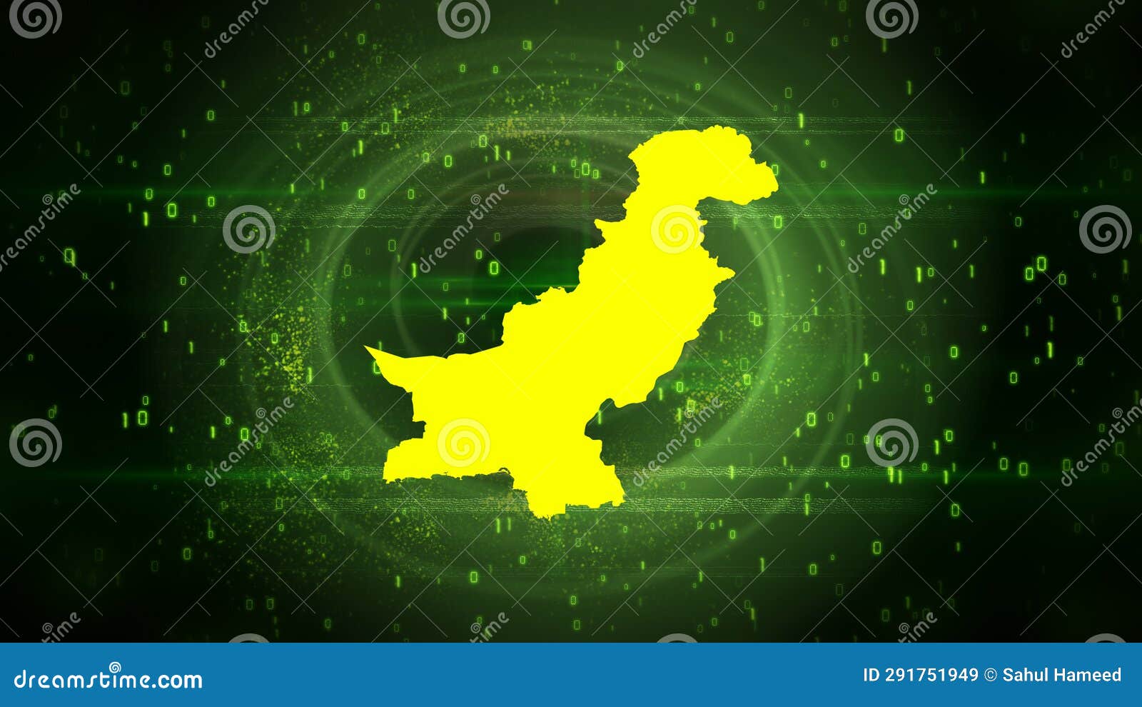 Pakistan Map on Digital Background Stock Illustration - Illustration of ...
