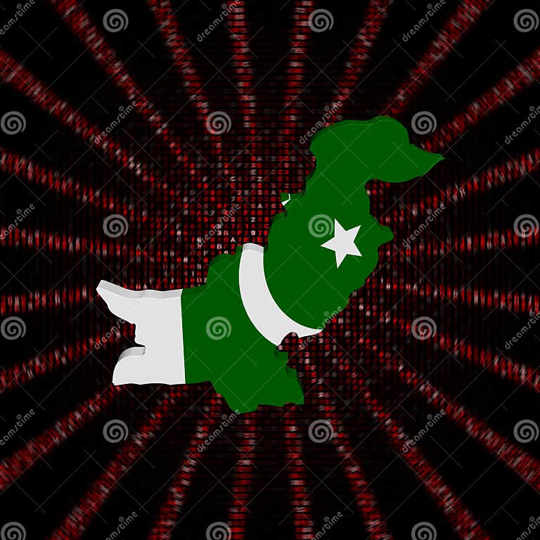 Pakistan Map Flag on Red Hex Code Burst Illustration Stock Illustration ...