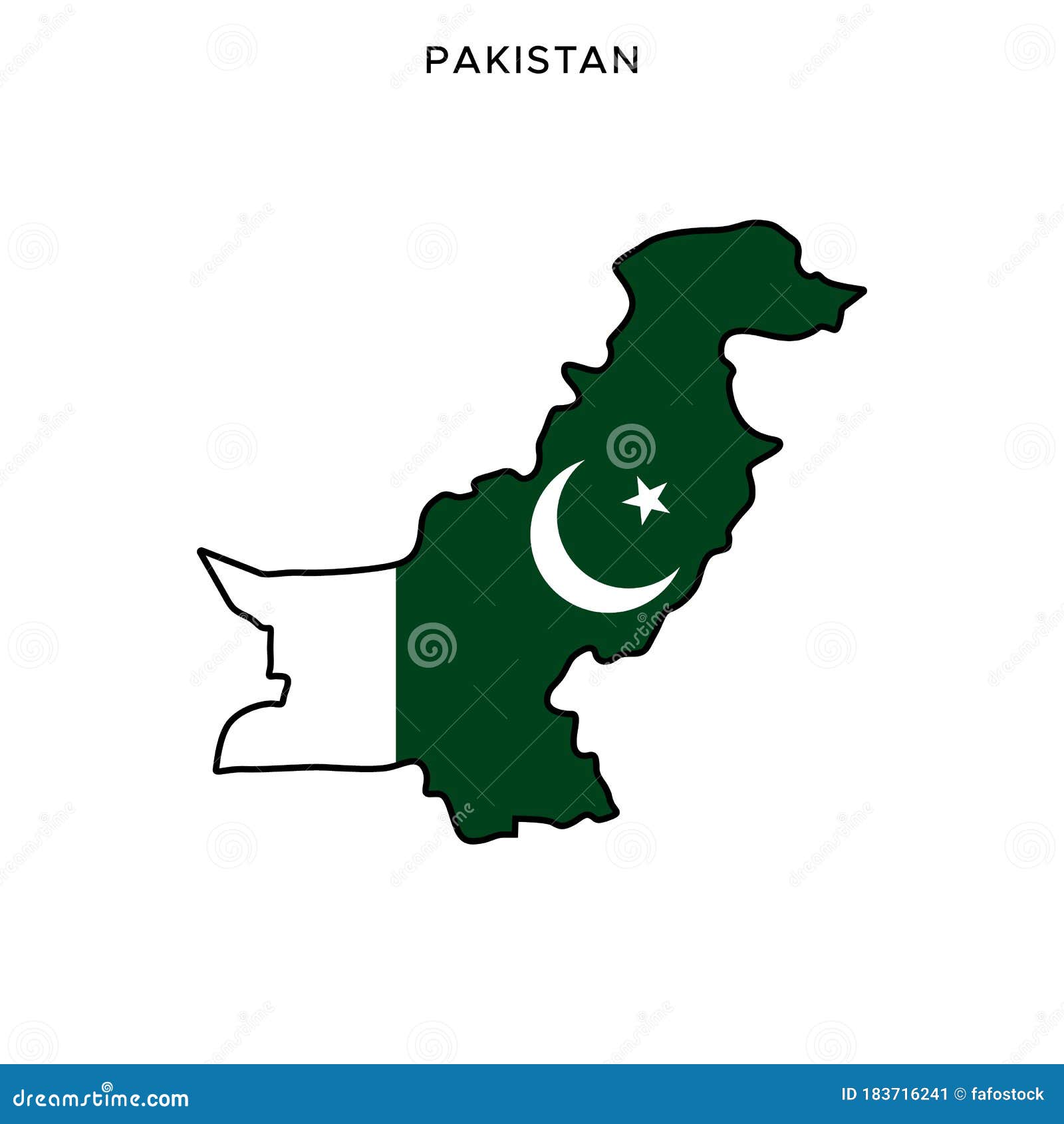 Map and Flag of Pakistan Vector Design Template with Editable Stroke ...