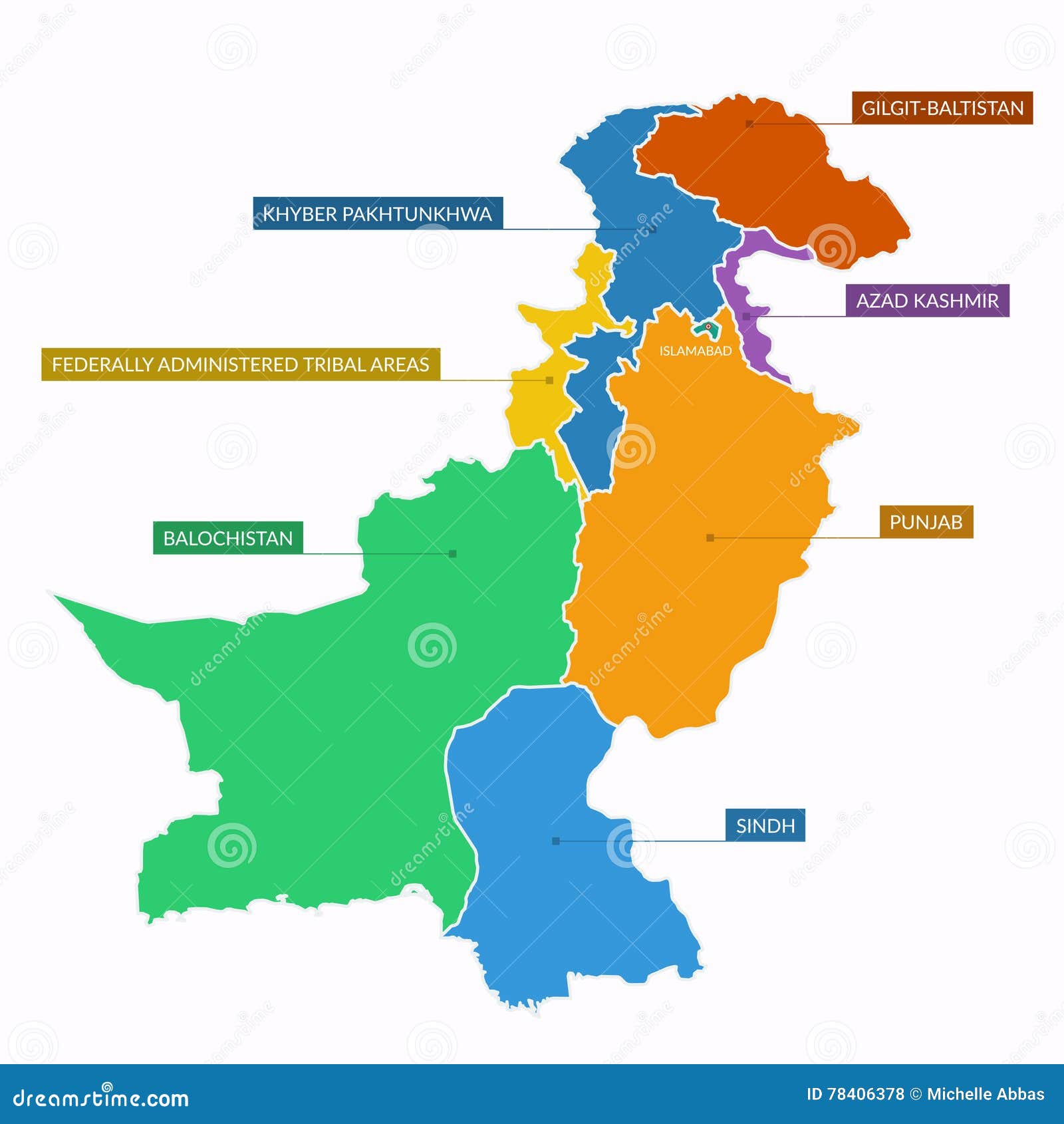 Federally Administered Tribal Areas Map Vector | CartoonDealer.com ...