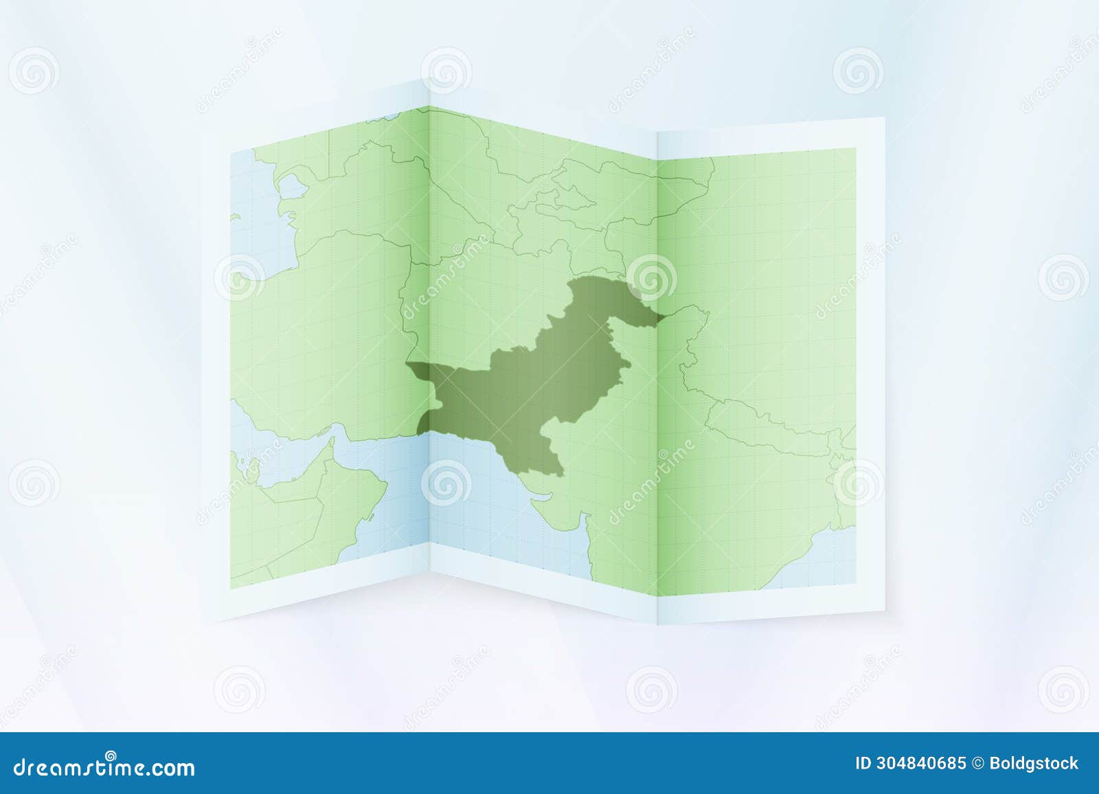 Pakistan Map, Folded Paper with Pakistan Map Stock Vector ...
