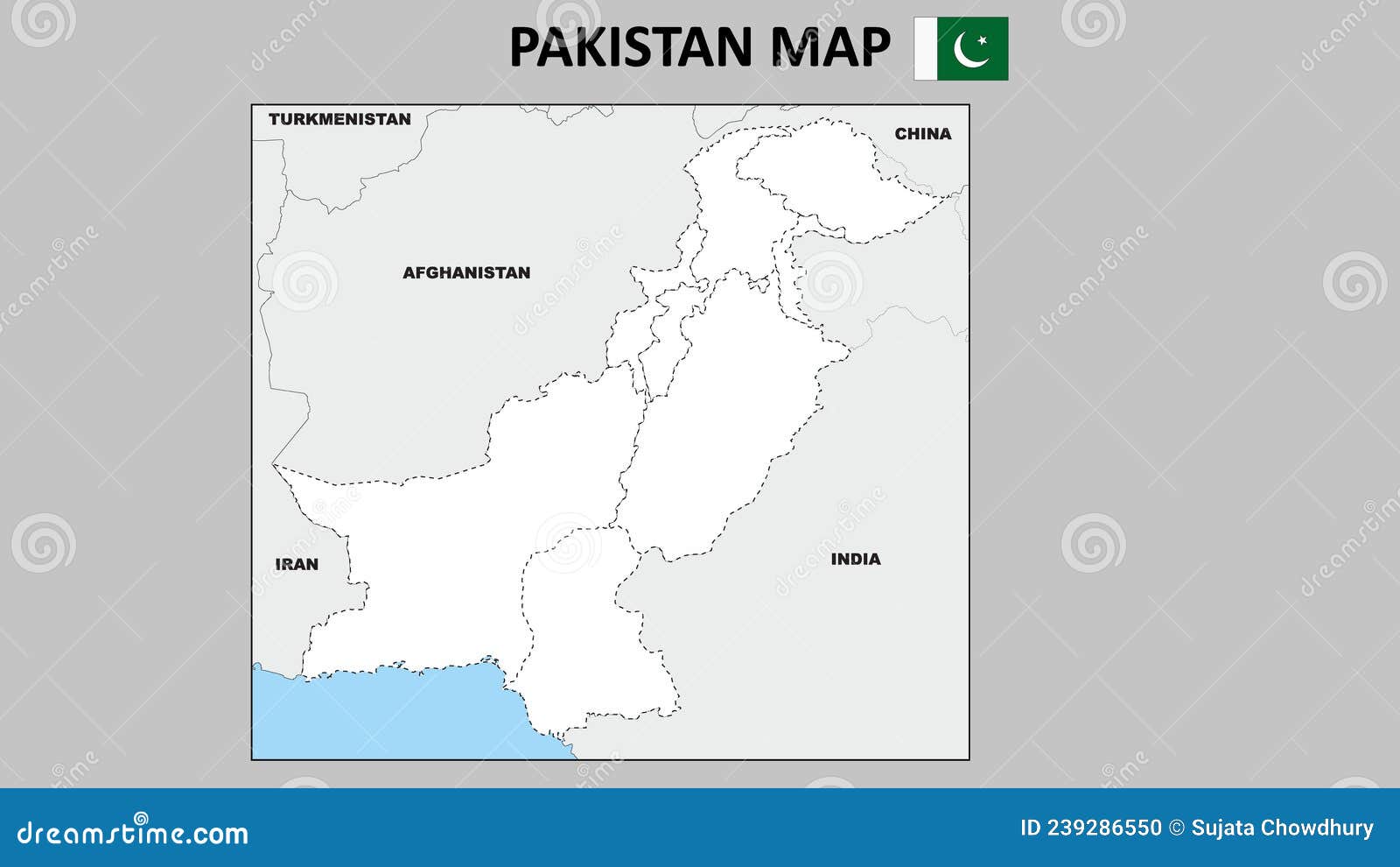 Pakistan Map. Political Map of Pakistan Stock Vector - Illustration of ...