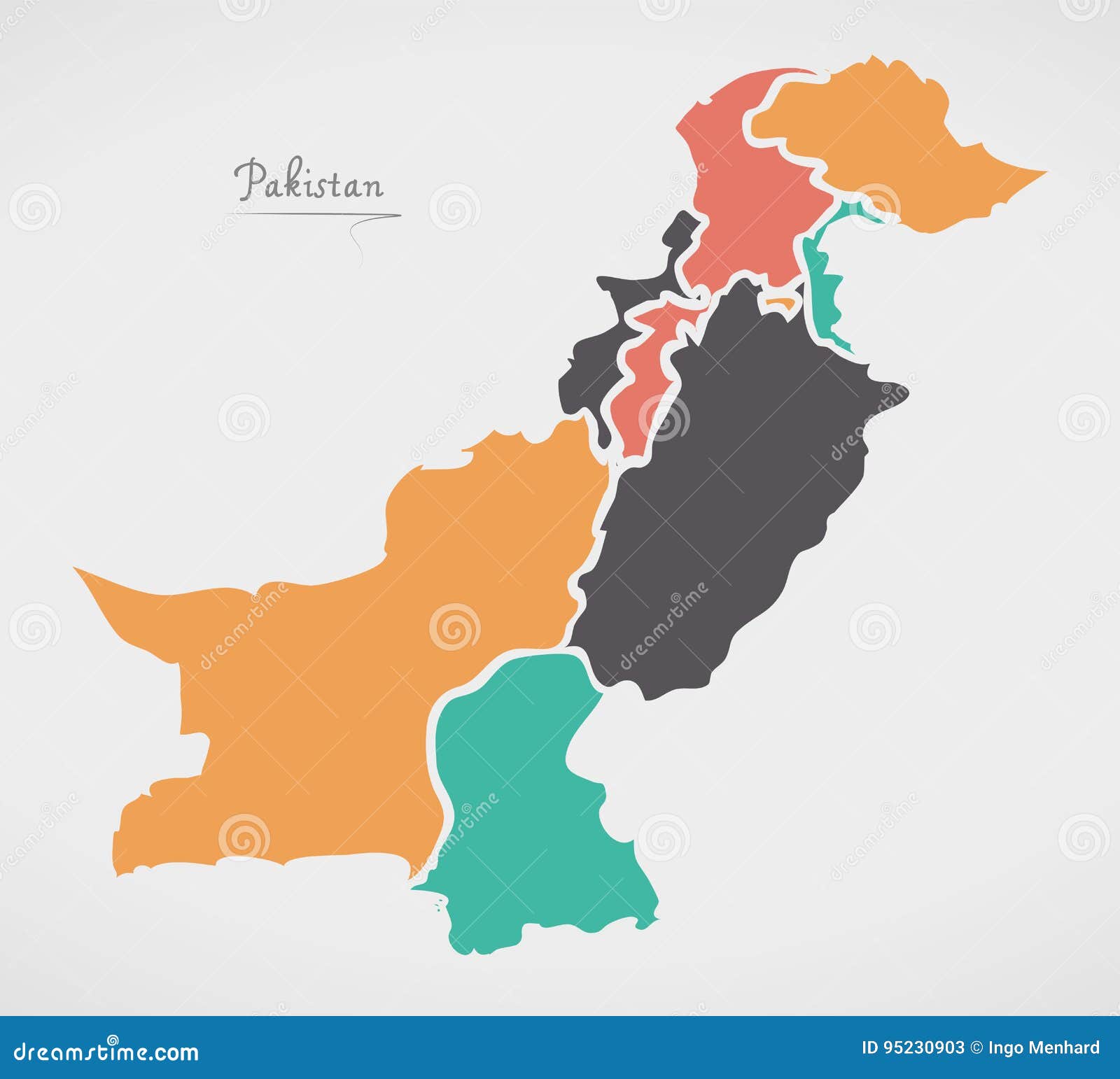 Pakistan Map with States and Modern Round Shapes Stock Illustration ... Pakistan Map with States and Modern Round Shapes Stock Illustration ...