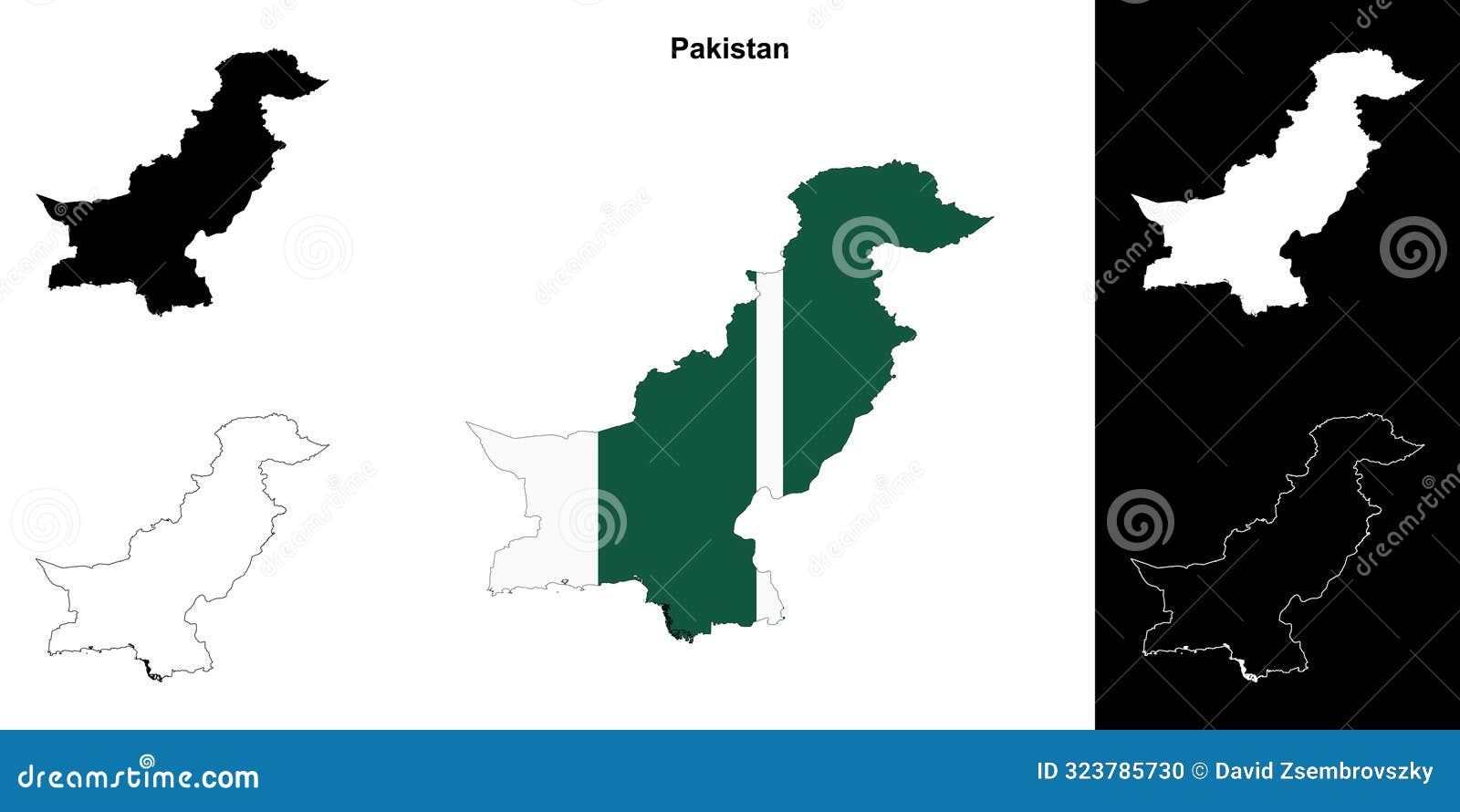 Pakistan outline map stock illustration. Illustration of shape - 323785730