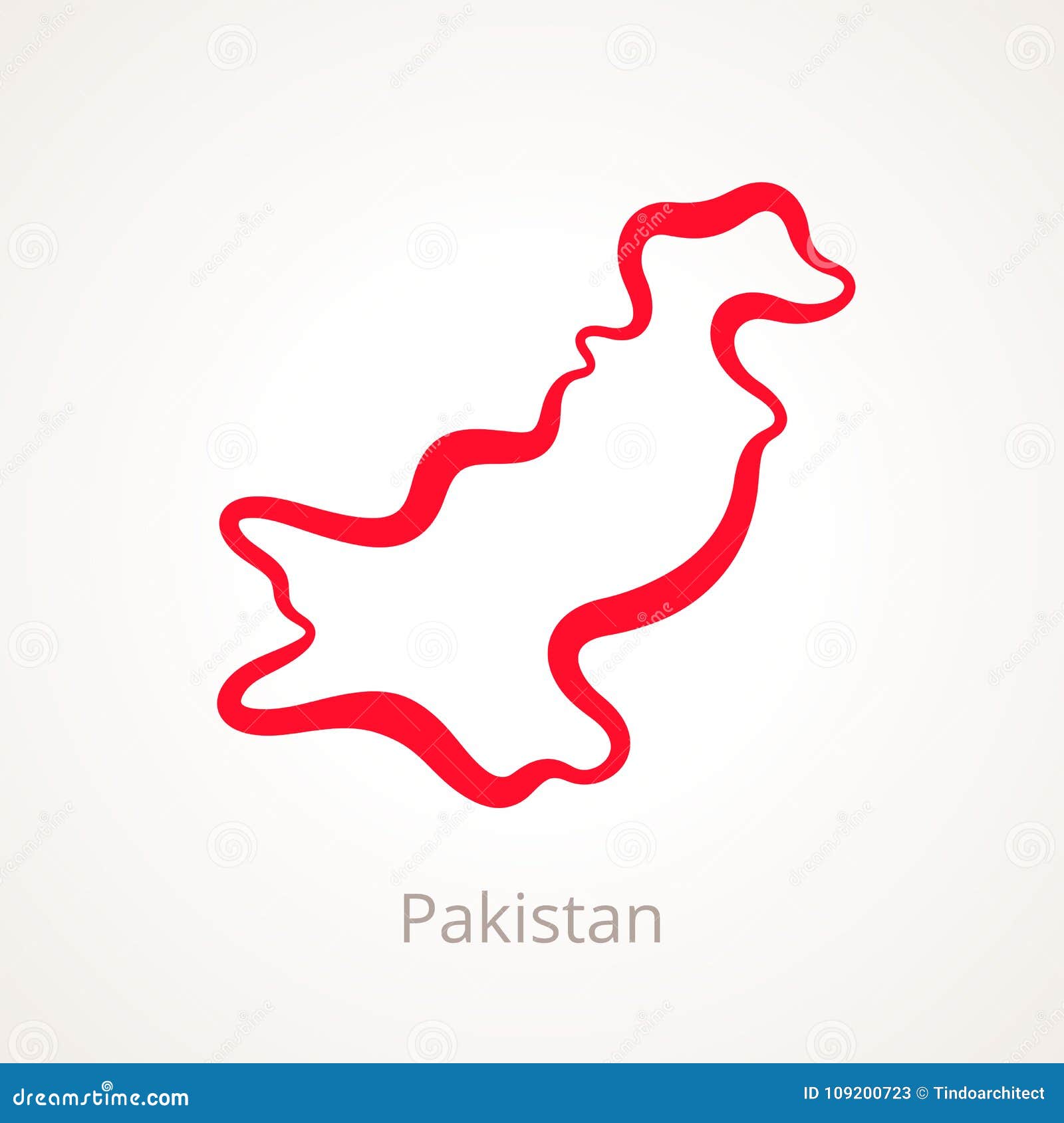 Pakistan - Outline Map stock vector. Illustration of vector - 109200723