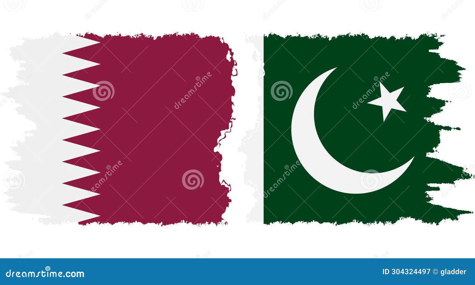 Pakistan and Qatar Grunge Flags Connection Vector Stock Vector ...