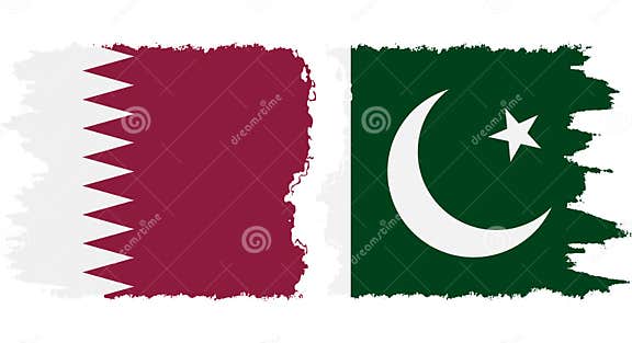 Pakistan and Qatar Grunge Flags Connection Vector Stock Illustration ...