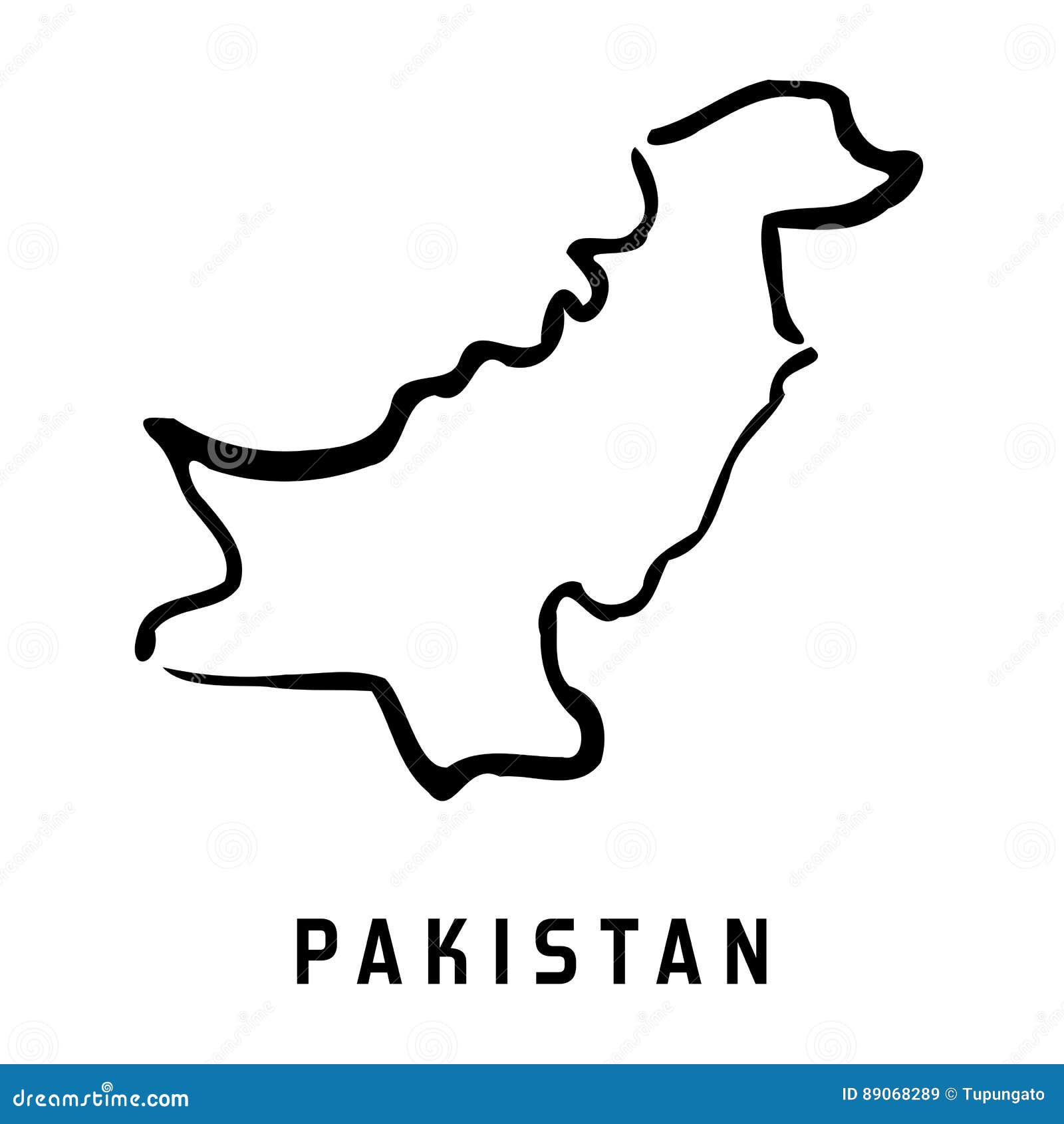 Pakistan simple map stock vector. Illustration of country - 89068289