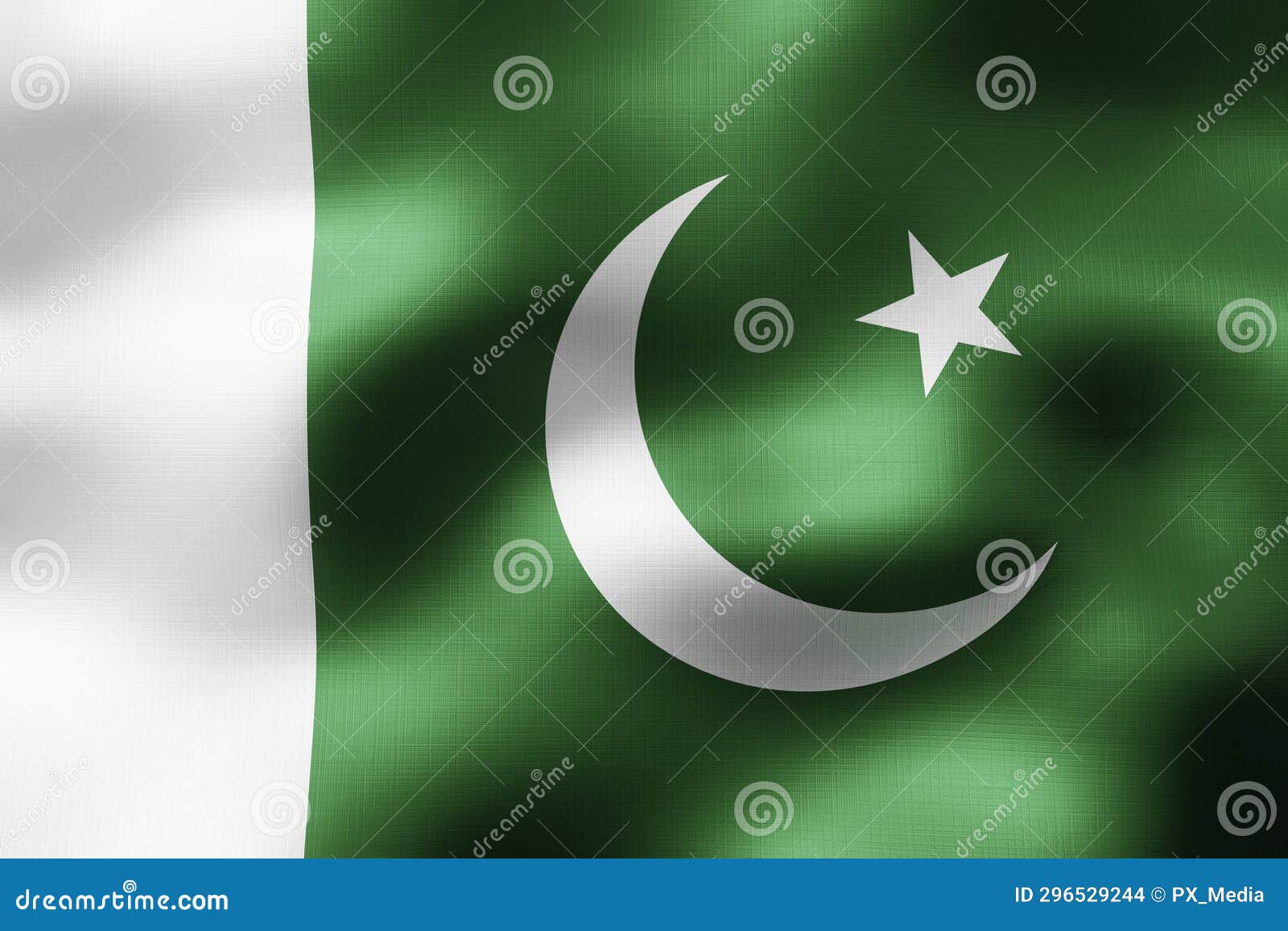 Pakistan - Textile Flag - 3d Illustration Stock Illustration ...