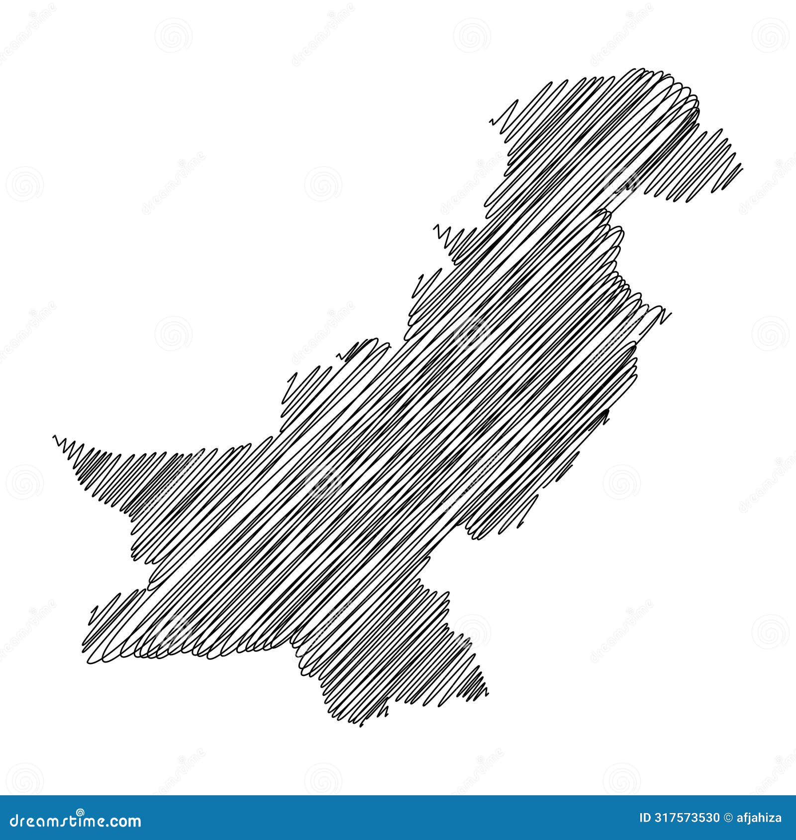Pakistan Thread Map Line Vector Illustration Stock Vector ...