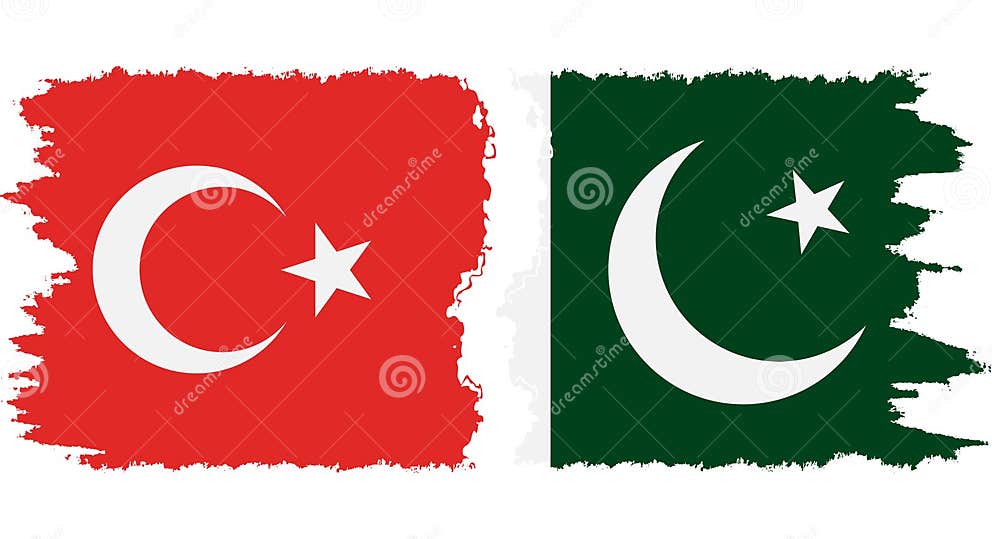 Pakistan and Turkey Grunge Flags Connection Vector Stock Vector ...