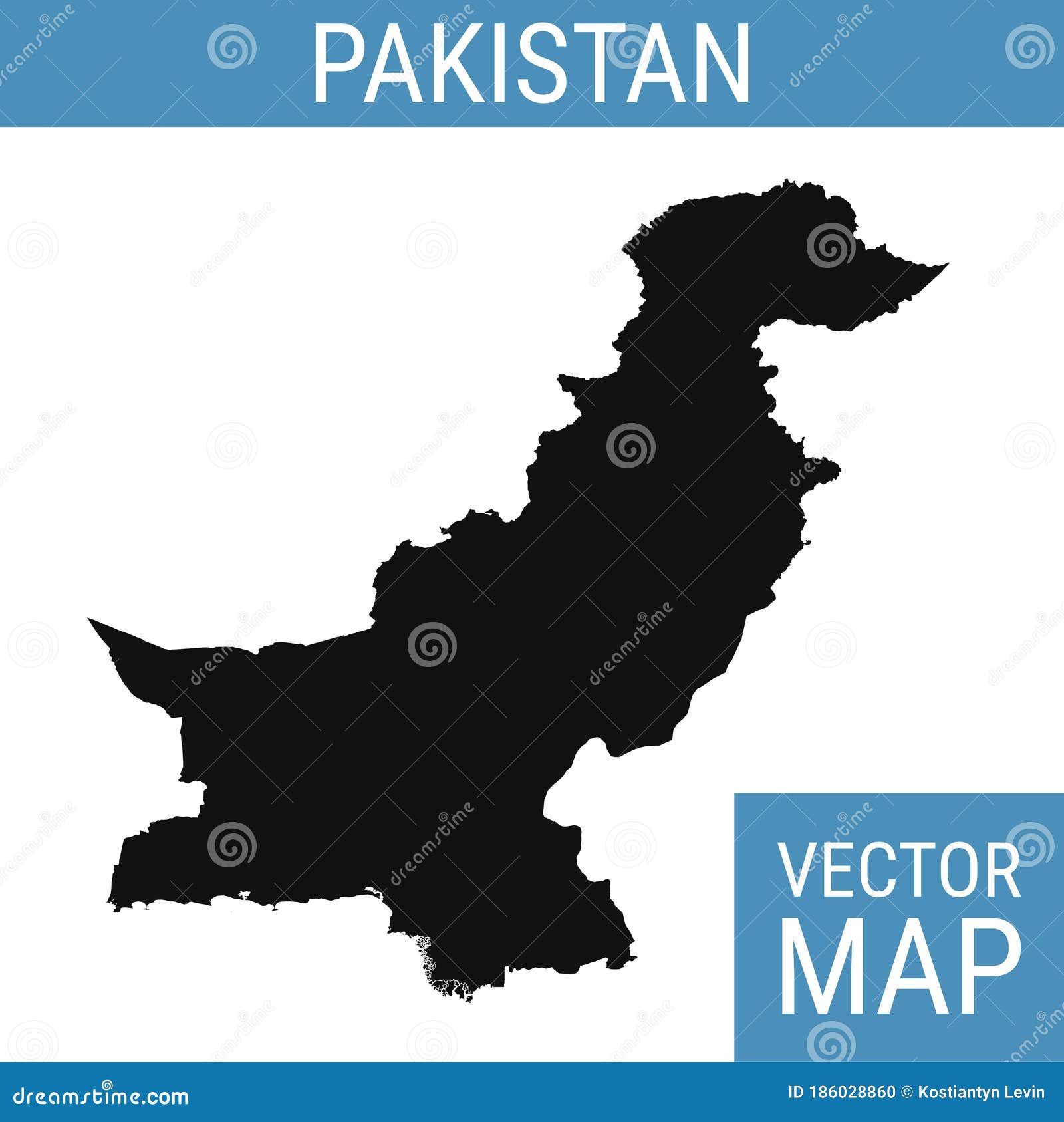 Pakistan Vector Map With Border Lines Of Provinces Using Gray Color On ...