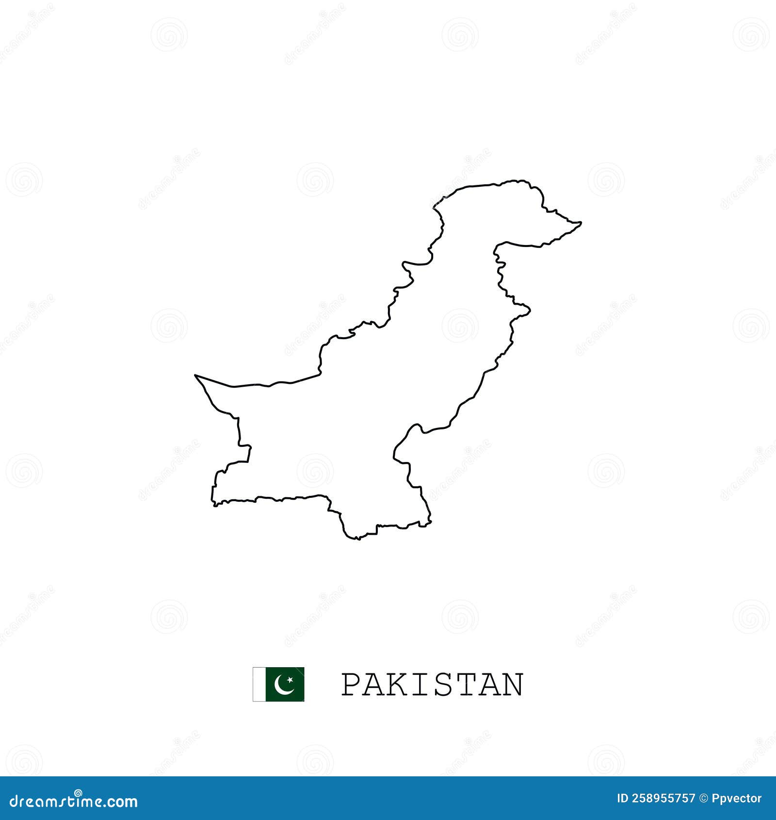 Linear Pakistan Map Icon From Countrymaps Outline Collection. Thin Line ...