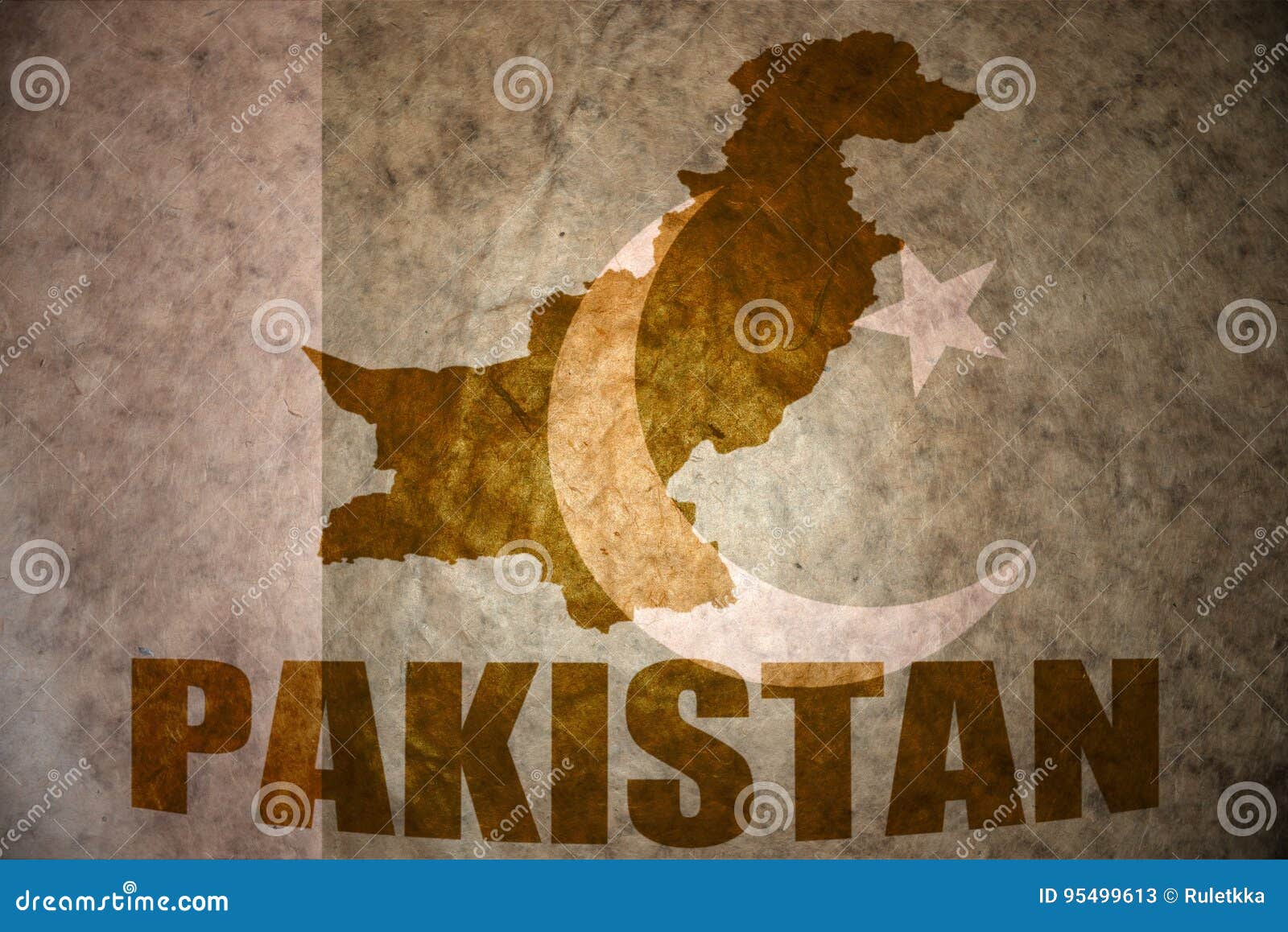 Pakistan vintage map stock image. Image of national, papyrus - 95499613