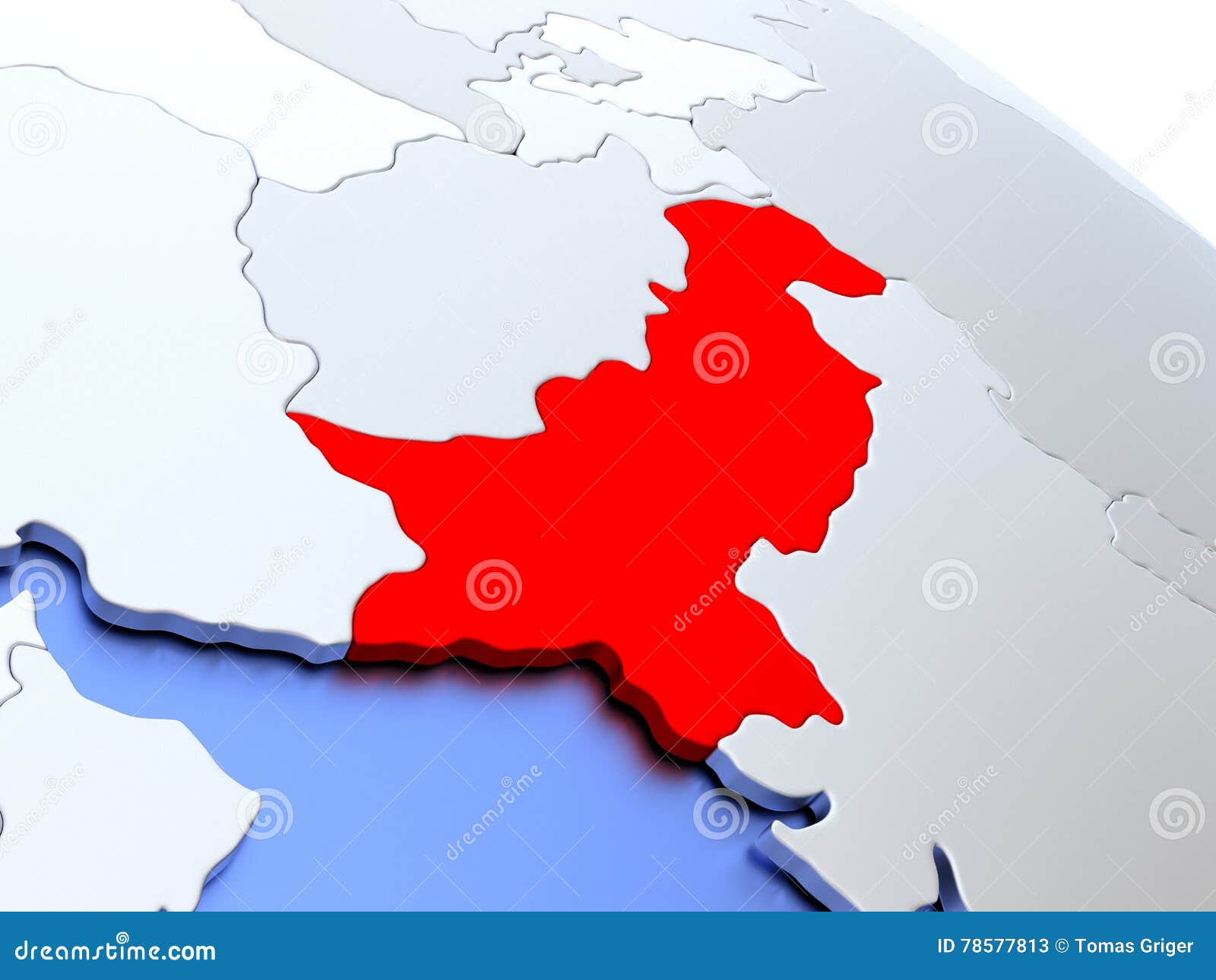 Pakistan on world map stock illustration. Illustration of international ...