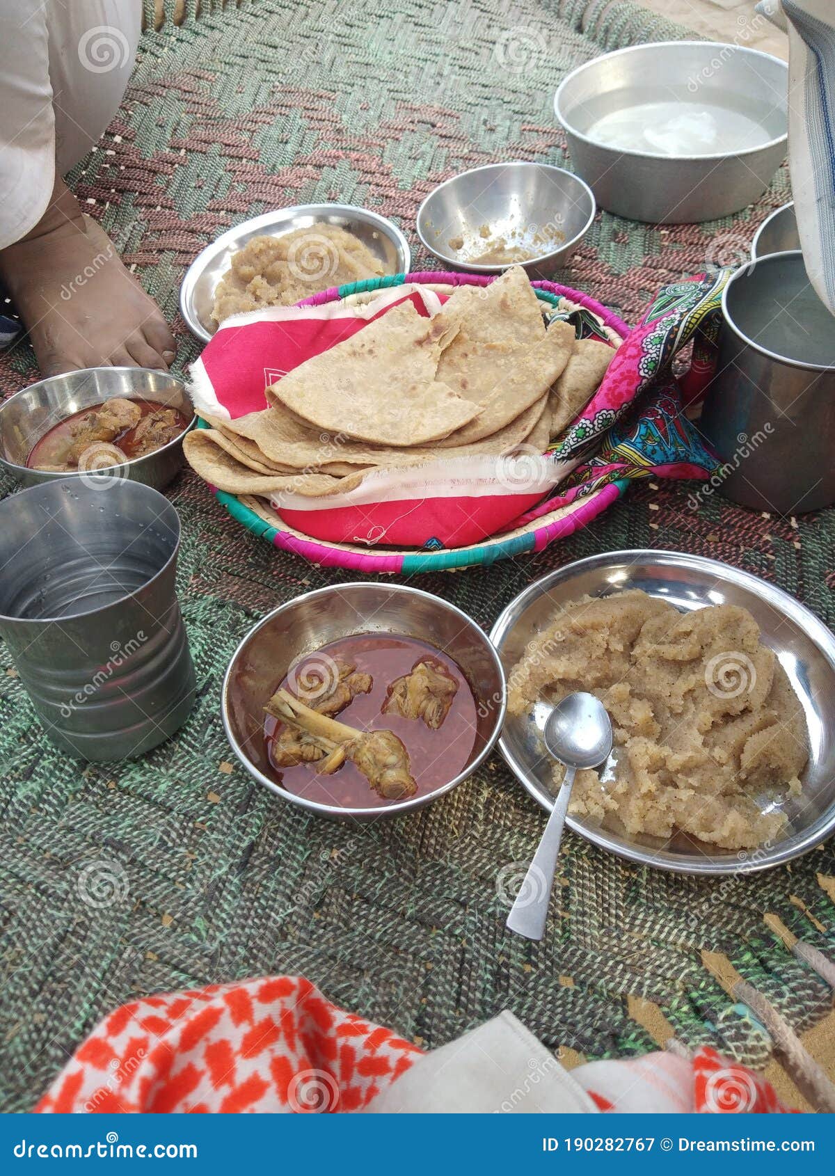 Pakistani Desi Food Simple Poor Environment Stock Image - Image of ...