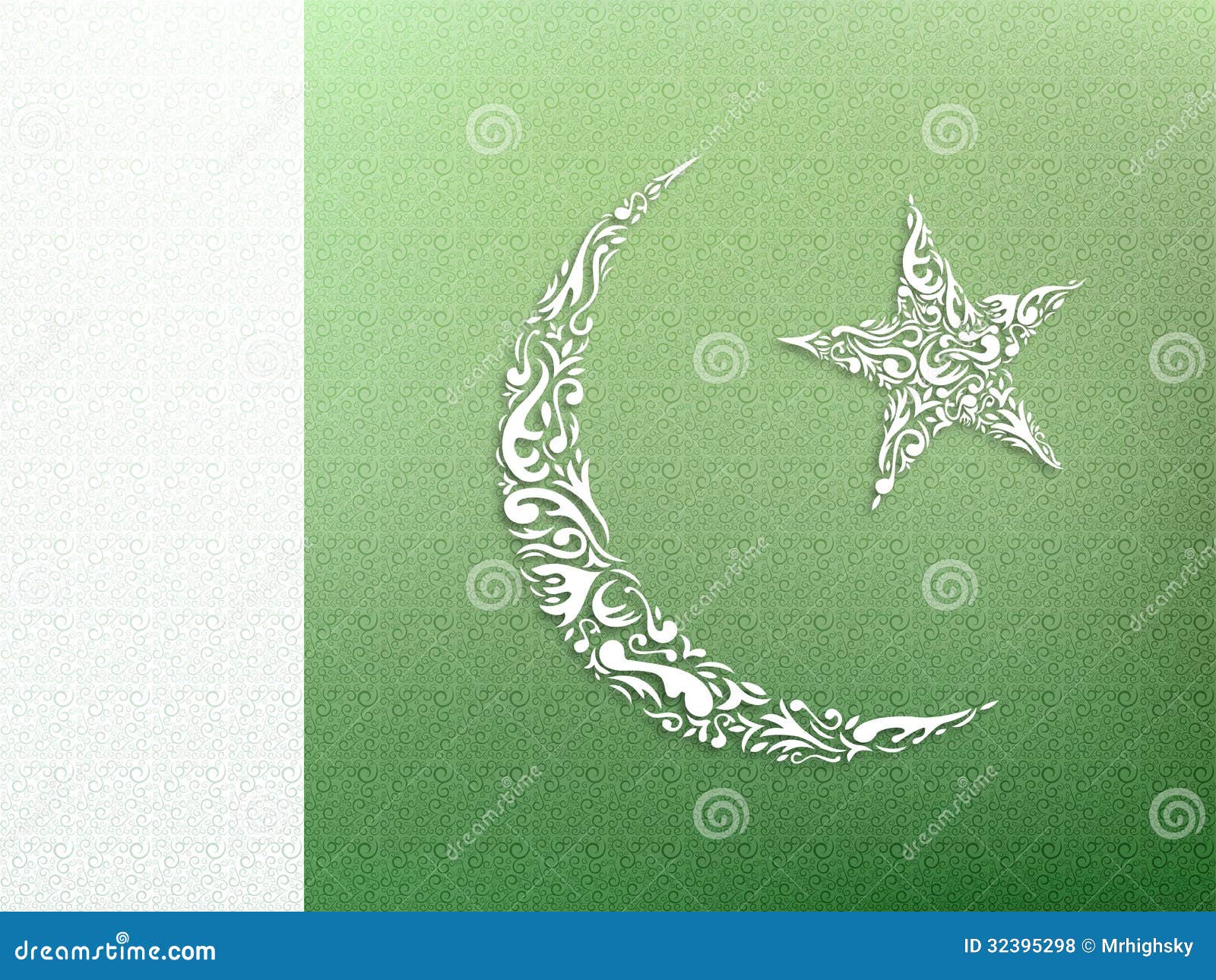 Pakistani Flag Ornamental Design Stock Illustration - Illustration of ...