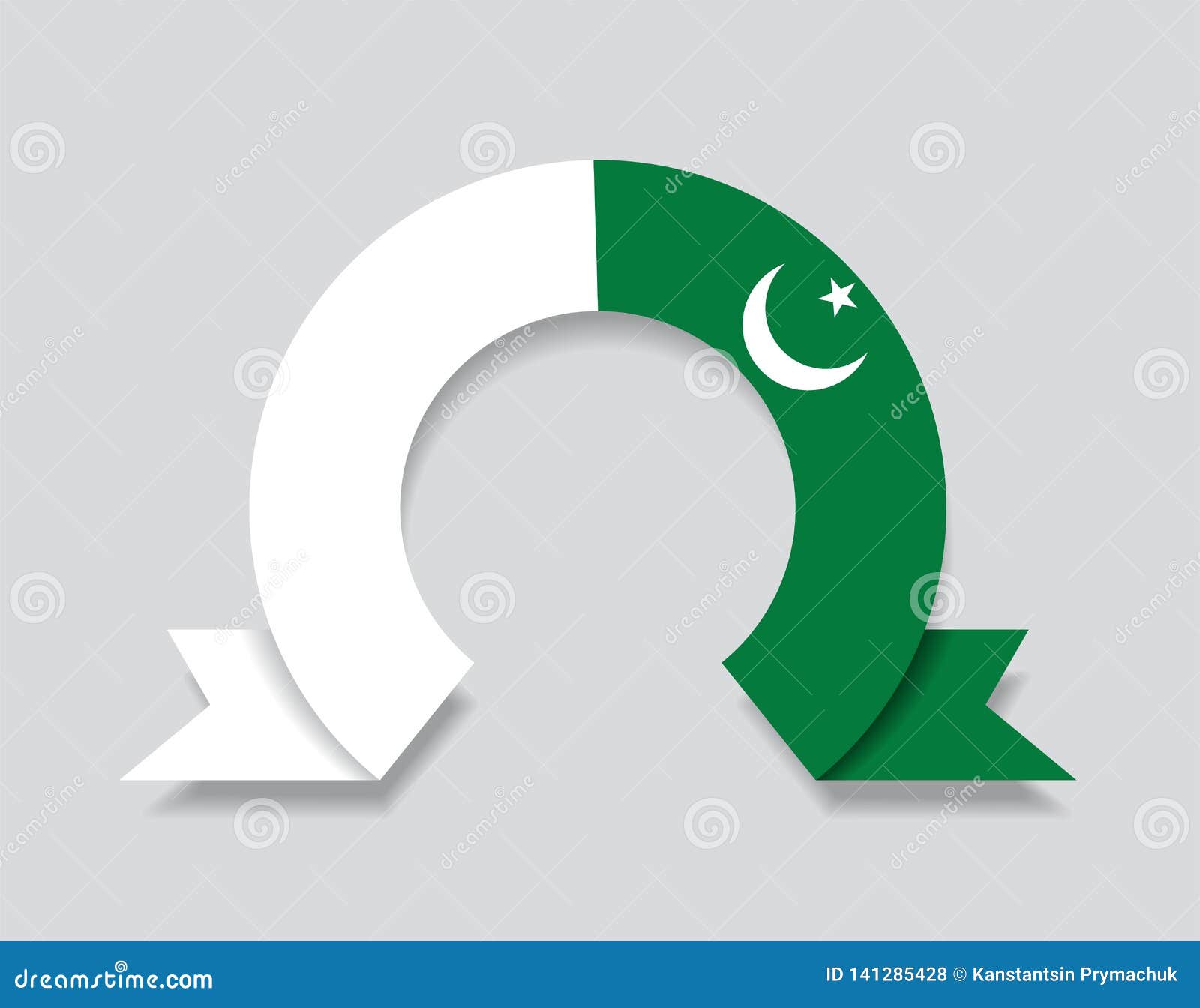 Pakistani Flag Rounded Abstract Background. Vector Illustration. Stock ...