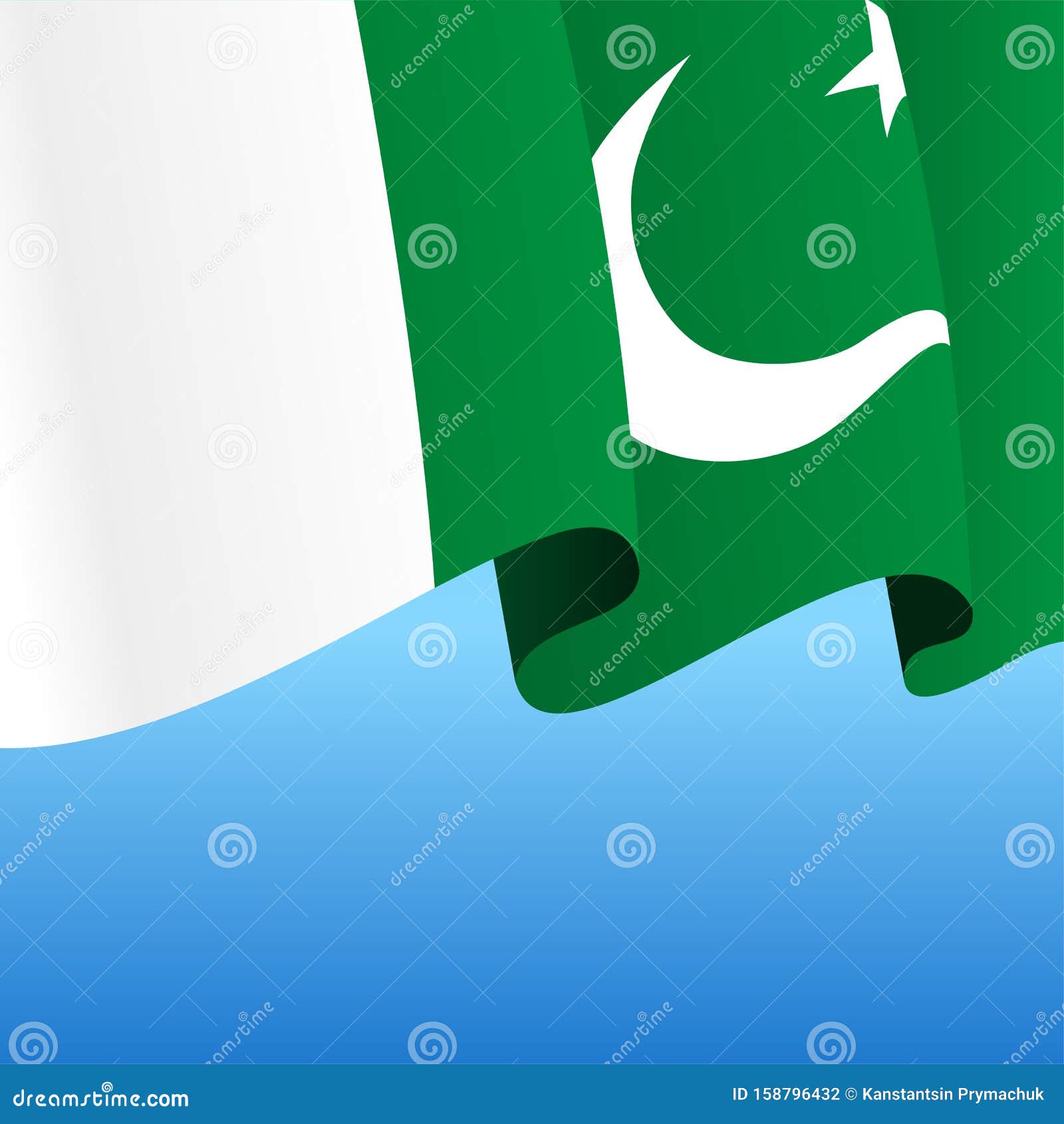 Pakistani Flag Wavy Abstract Background. Vector Illustration. Stock ...