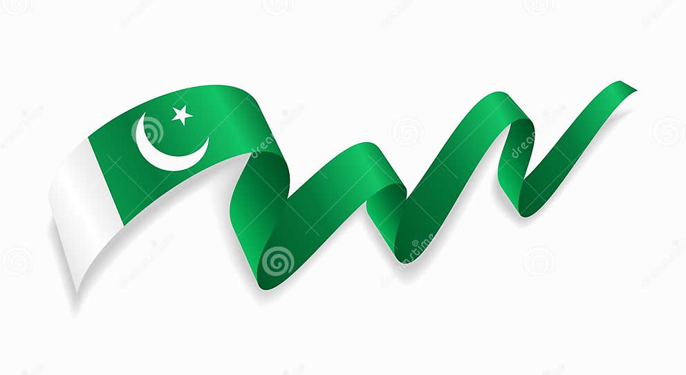 Pakistani Flag Wavy Abstract Background. Vector Illustration. Stock ...