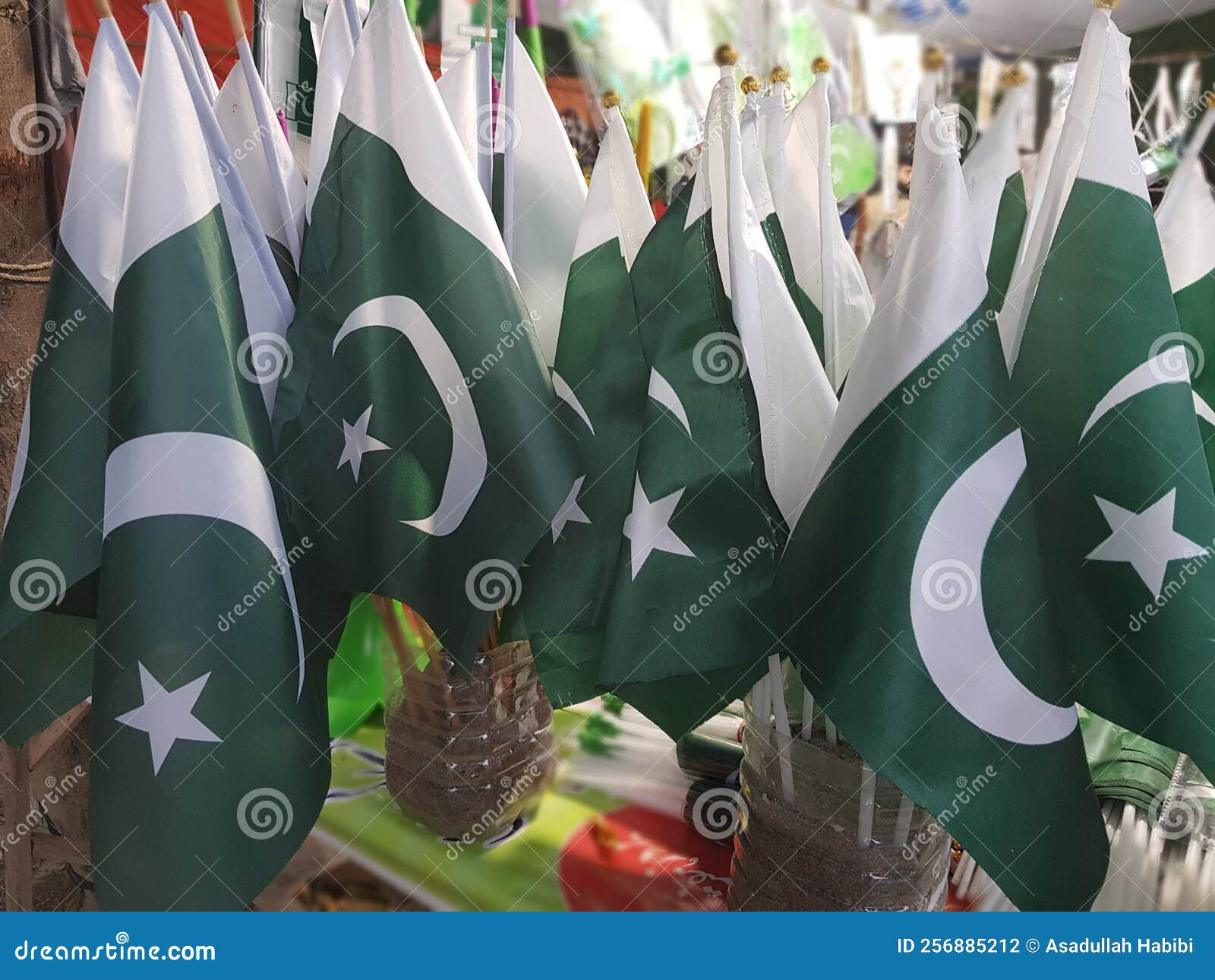 Pakistani Flags for Celebrating Independence Day at 14th August Stock ...