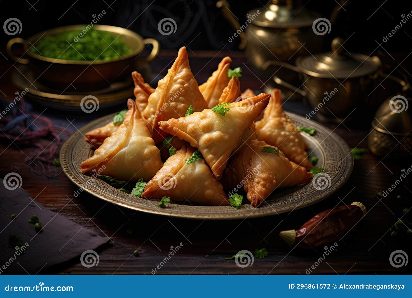 Pakistani Indian Snack Samosa Stock Illustration - Illustration of ...