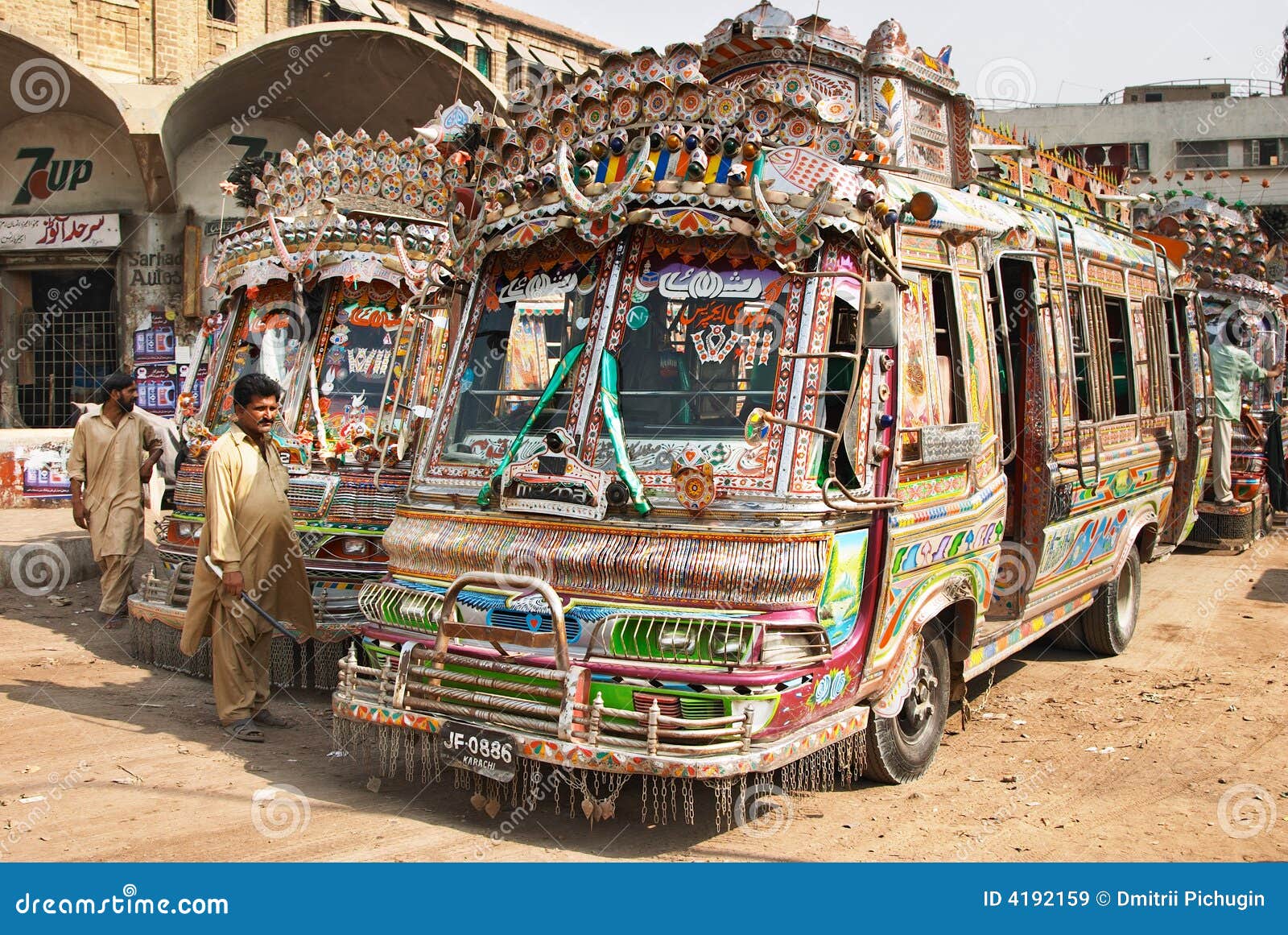 Pakistani local buses editorial stock image. Image of transportation ...