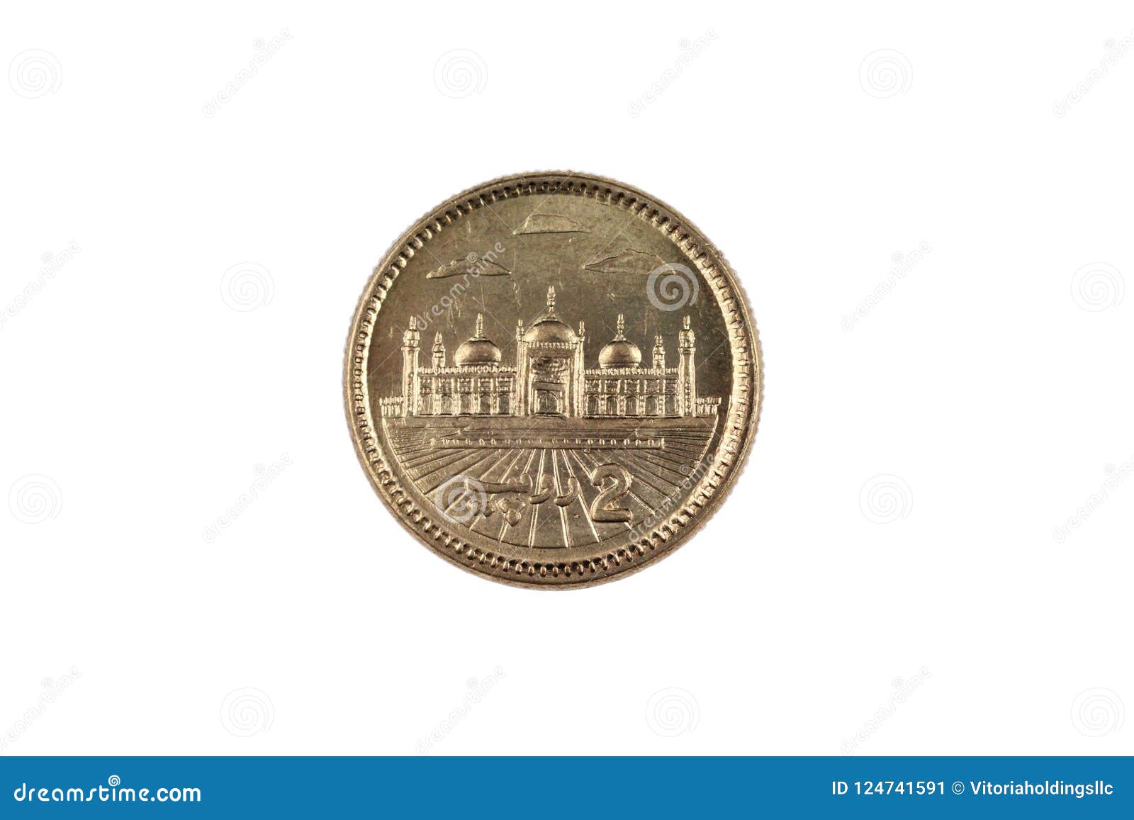 Pakistani Two Rupee Coin Isolated on White Stock Image - Image of ...