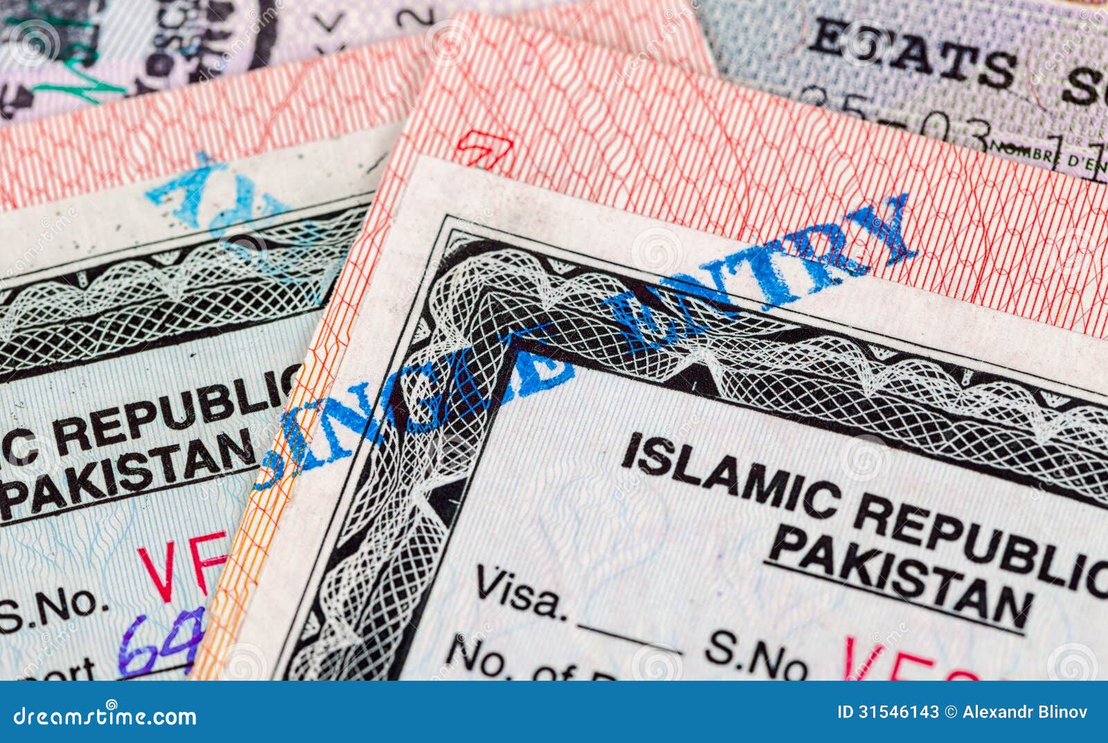Pakistani Visa Stamps in Passport Stock Image - Image of card, stamp ...