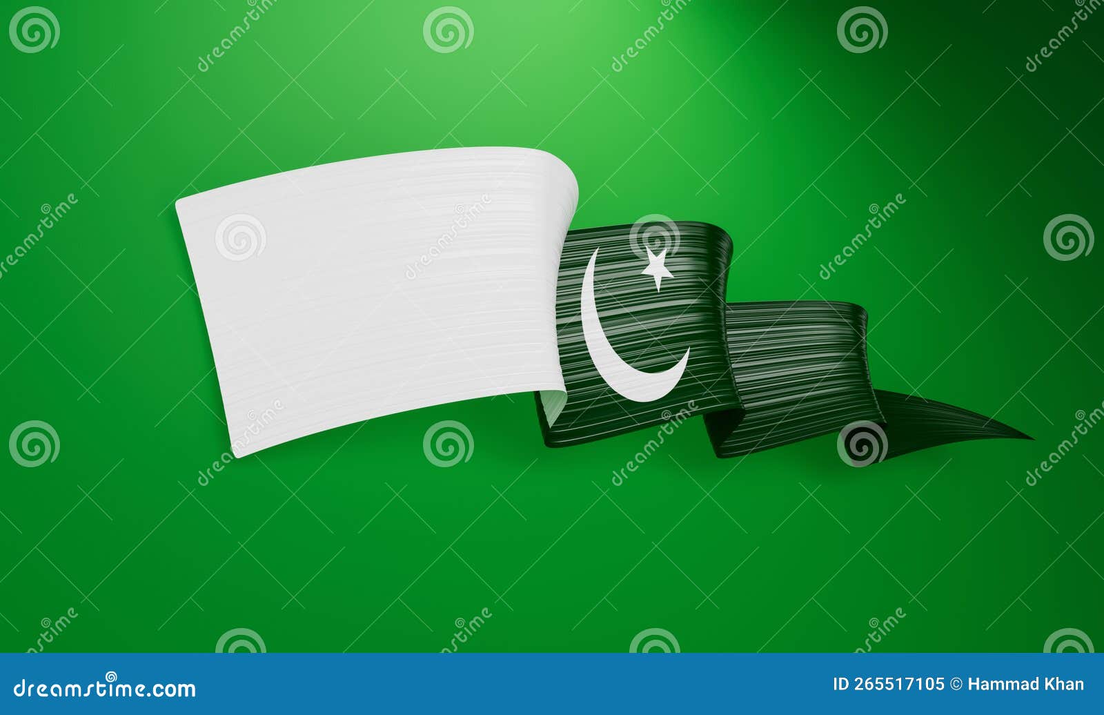 Pakistani Wavy Flag Abstract Ribbon. 3d Illustration Stock Illustration ...